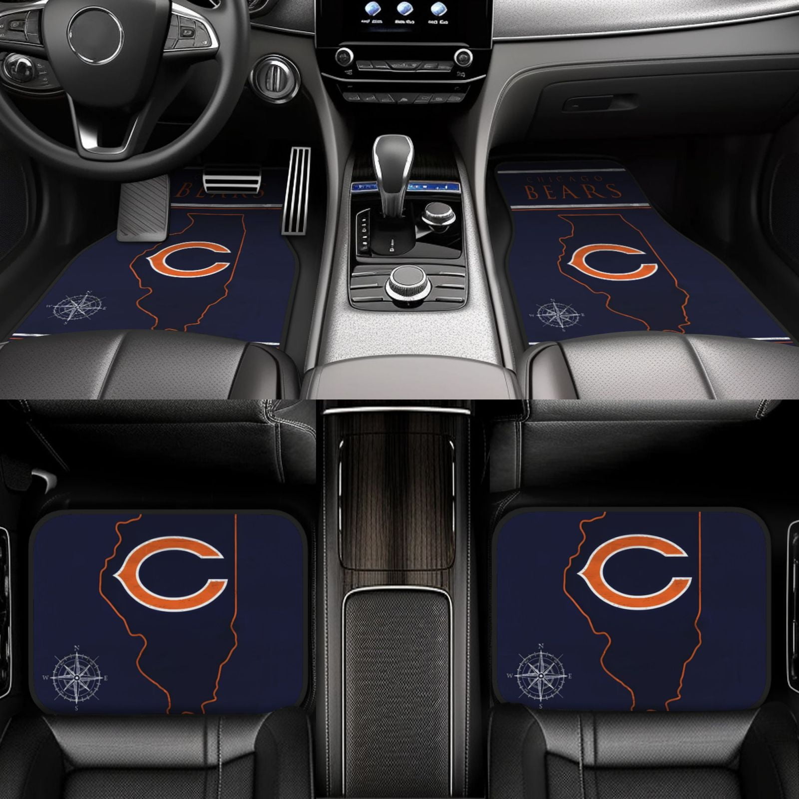 Chicago America Football Team-Inspired Car Floor Mats 4-Piece Set ...