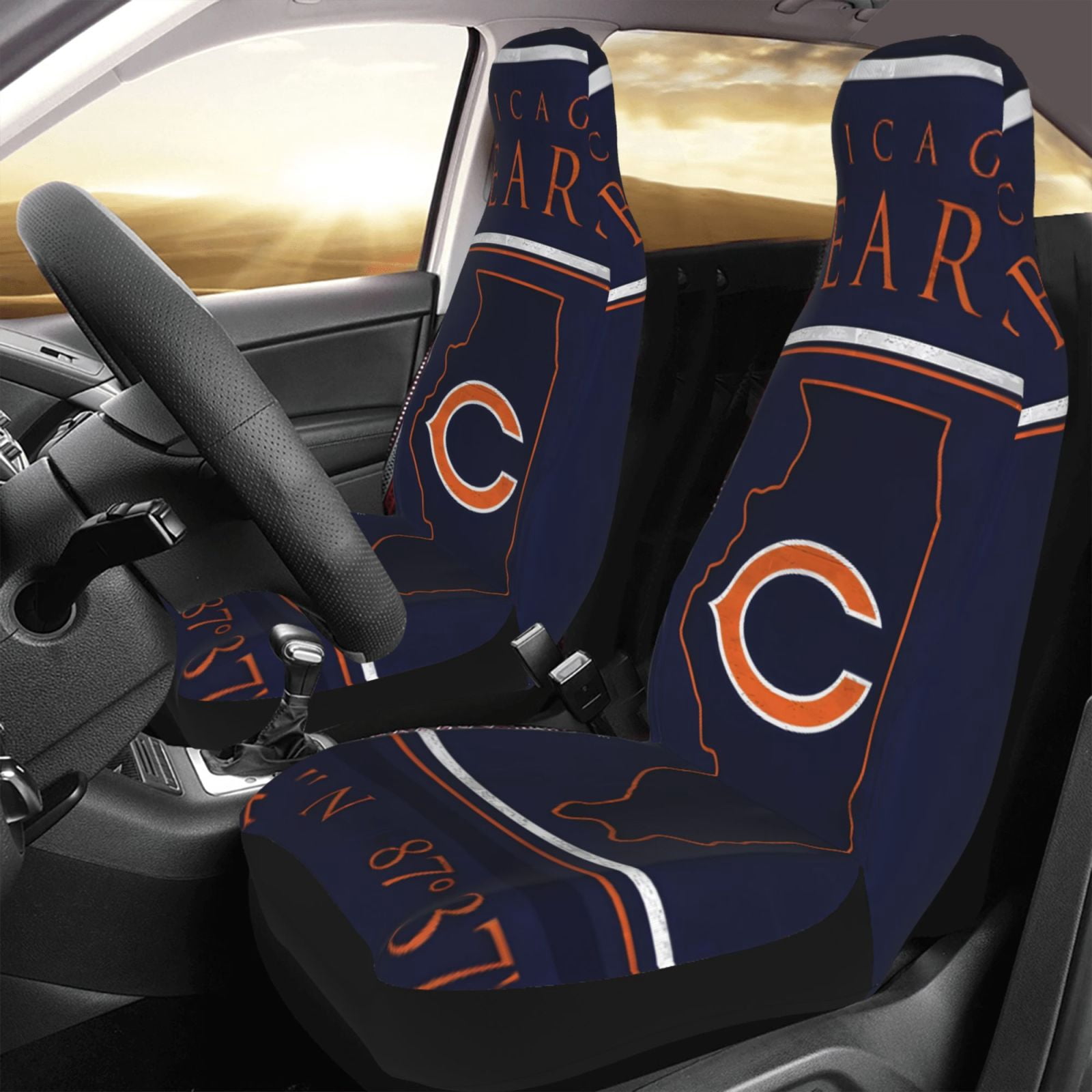 Chicago America Football Team-Inspired Car Seat Covers 2-Pack - Non ...
