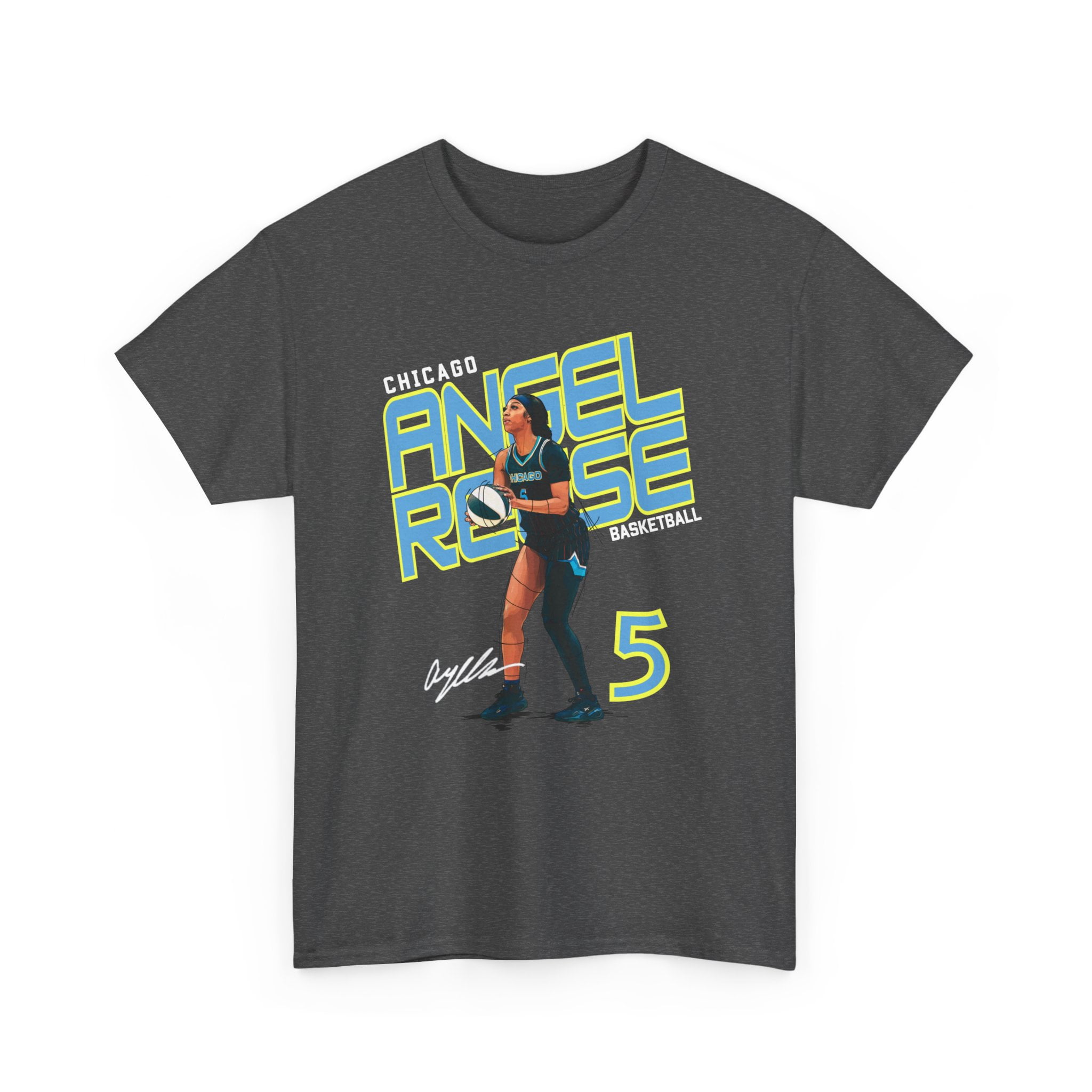 Chicago Angel Reese #5 Cartoon Women Basketball Unisex Cotton Tee ...