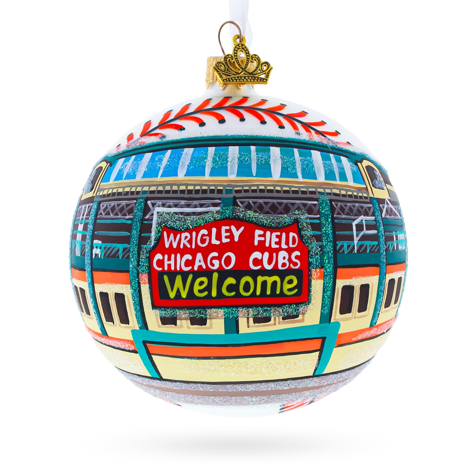 Chicago Baseball Arena Glass Ball Christmas Ornament 4 Inches - Walmart.com