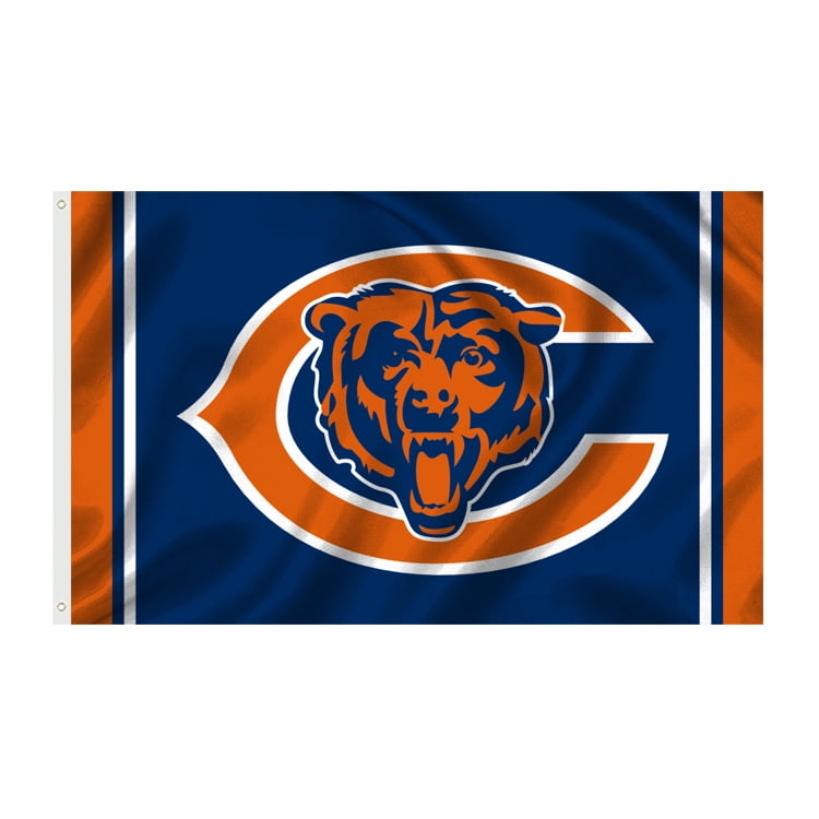 Chicago_Bear Flag, Blue Orange,Gifts for Football Fans Bear Banner with ...