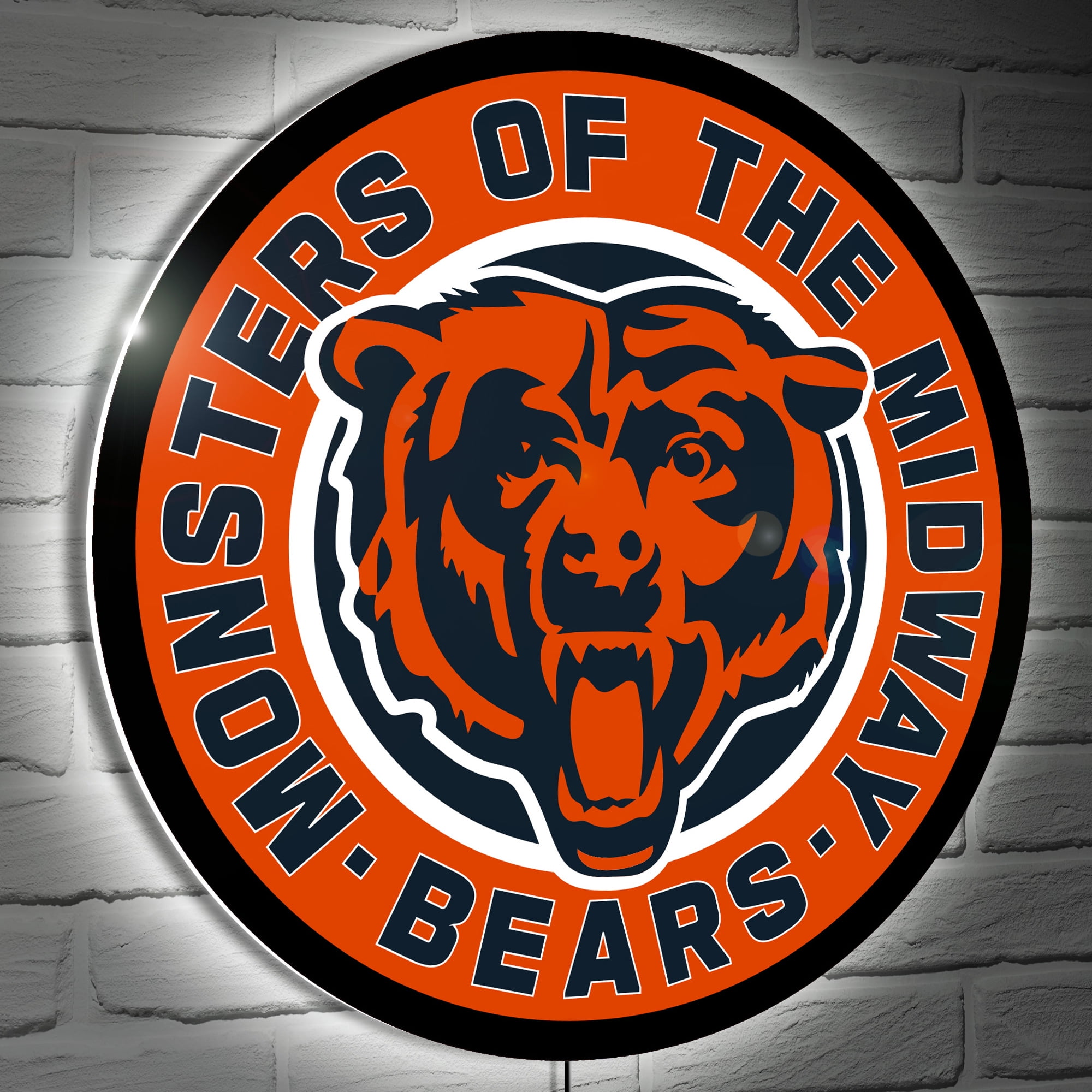 Chicago Bears 23" LED Slogan Round Wall Sign - Walmart.com