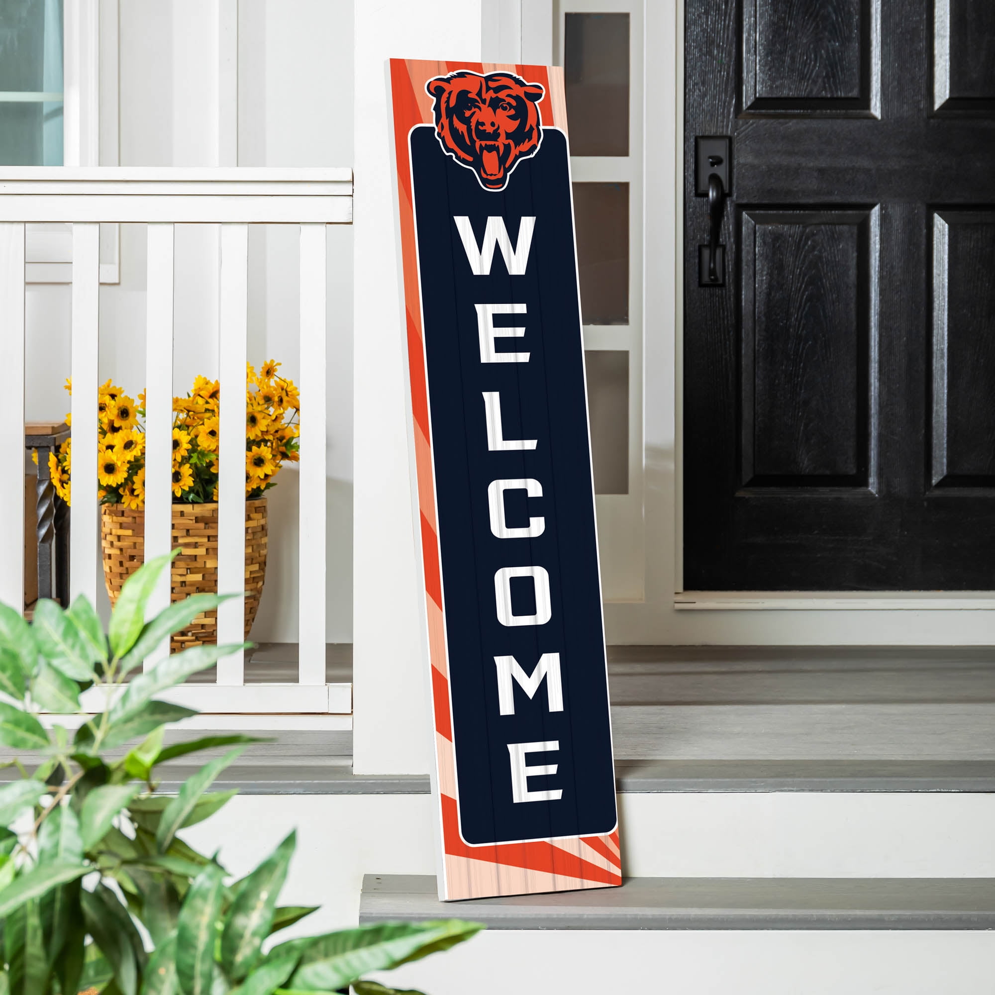 Chicago Bears 47" Color Waves Porch Leaner Welcome Wall Sign - Walmart.com