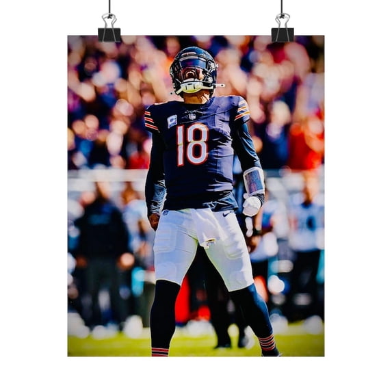 Chicago Bears NFL Quarterback Caleb Williams Stat Style Wall Art ...