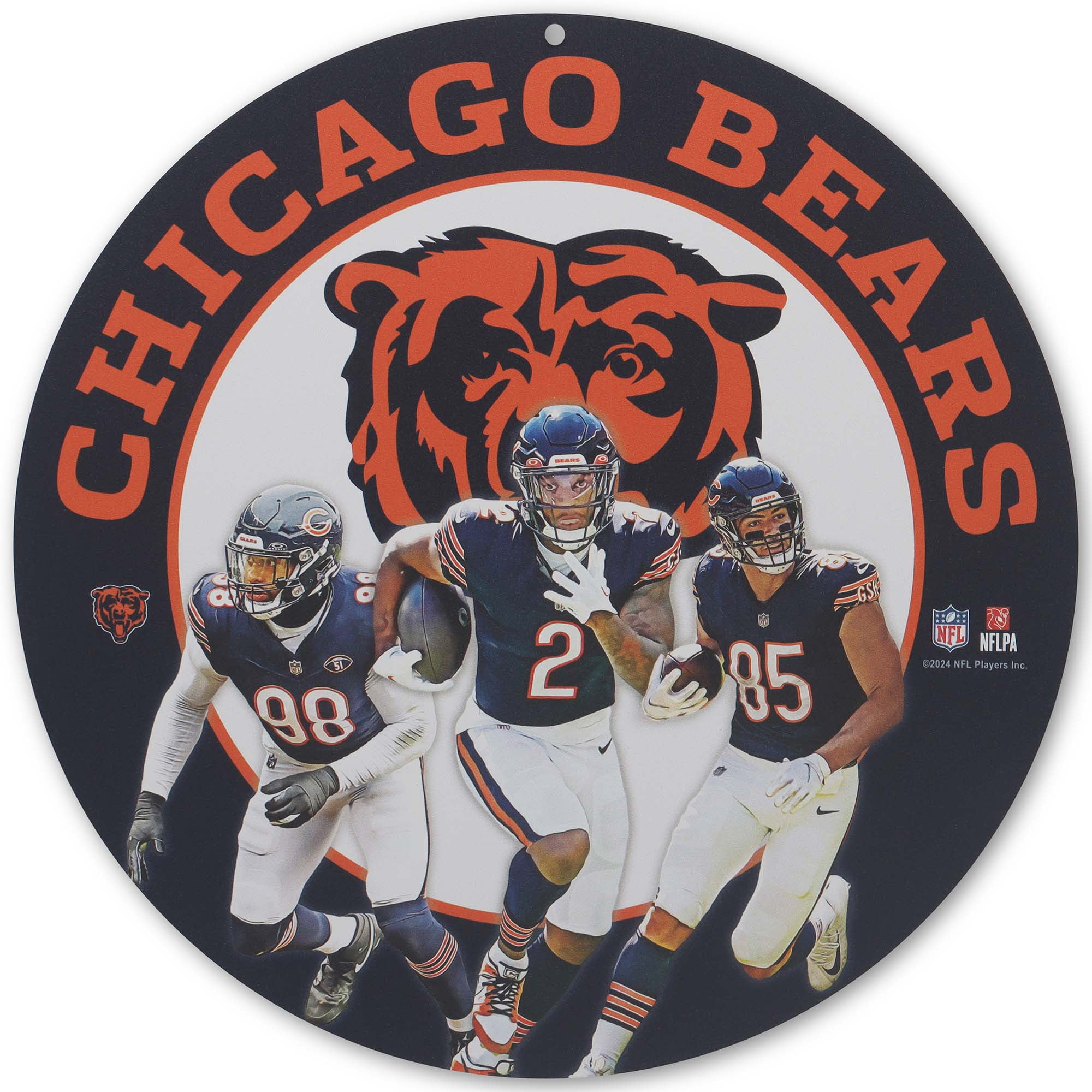 Chicago Bears Team Stars 11" Round Metal Sign - Walmart.com