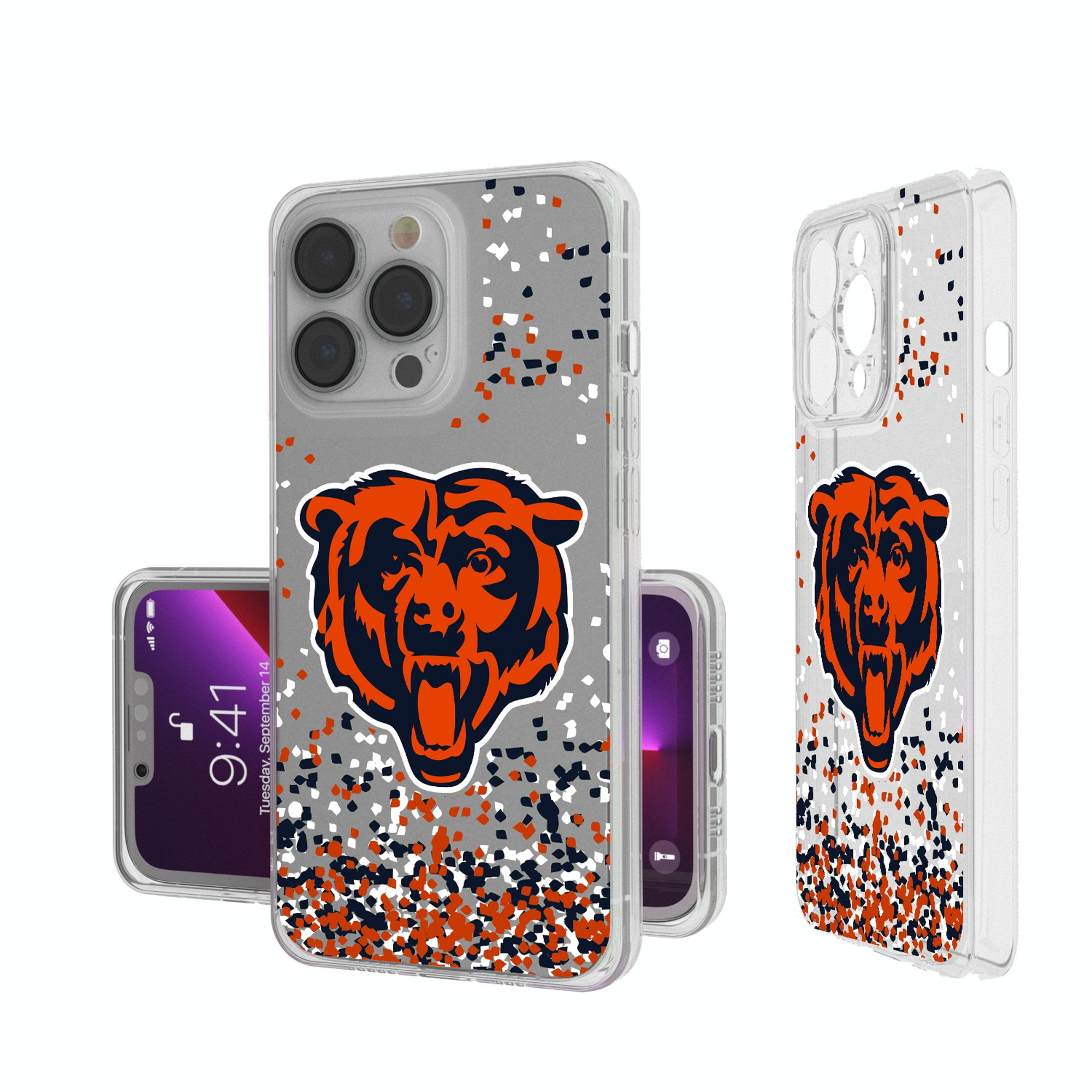 Chicago Bears iPhone Clear Case with Confetti Design - Walmart.com