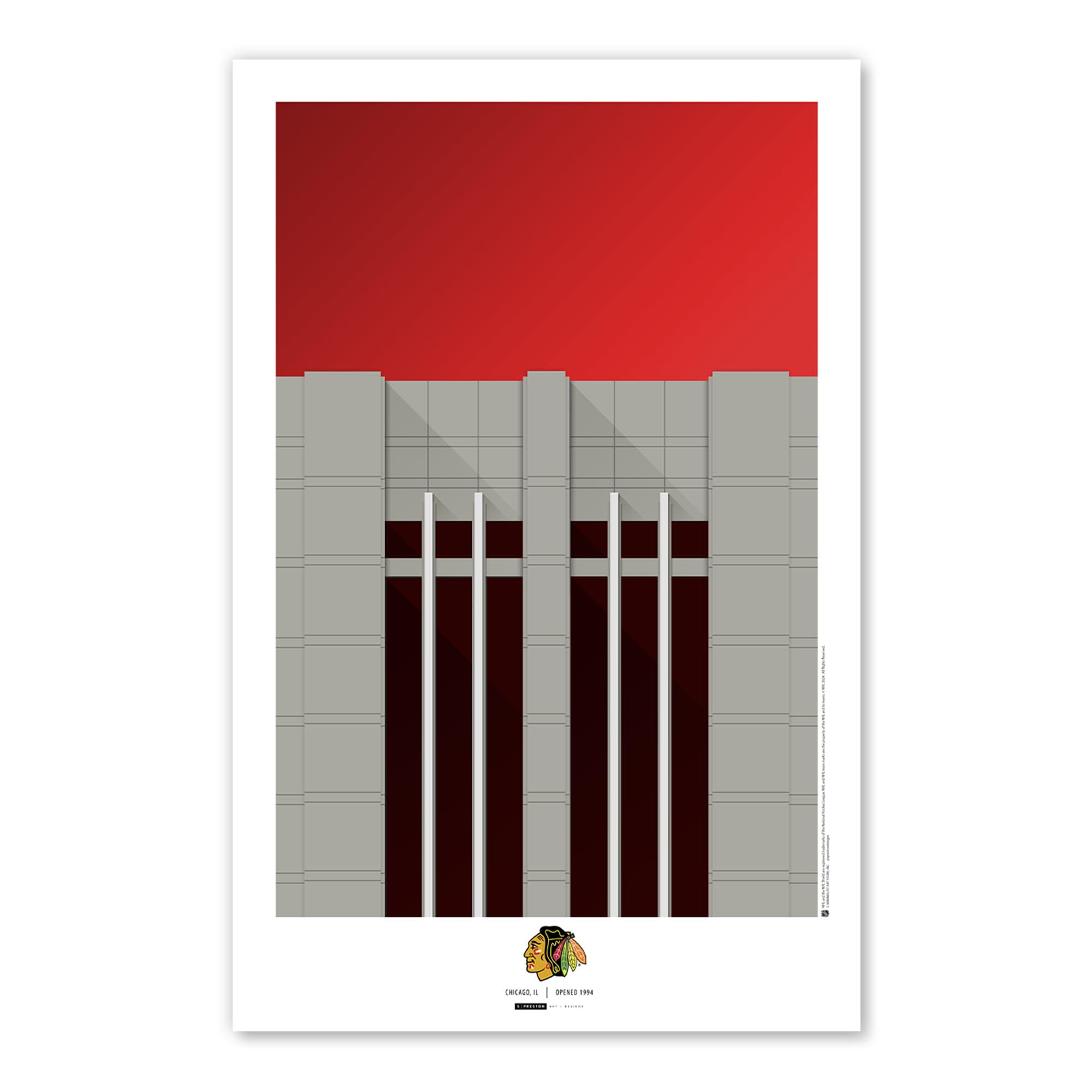 Chicago Blackhawks 11" x 17" Minimalist Stadium Poster Print - Walmart.com