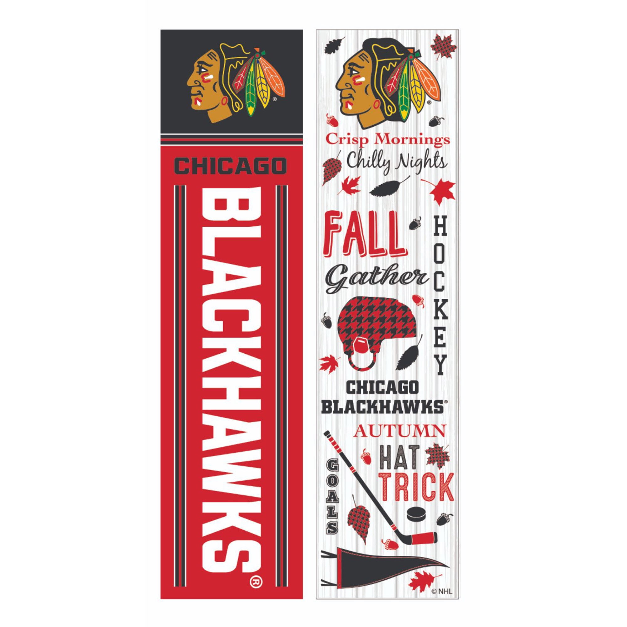 Chicago Blackhawks 47" Double Sided Fall Leaner Fan Sign - Walmart.com