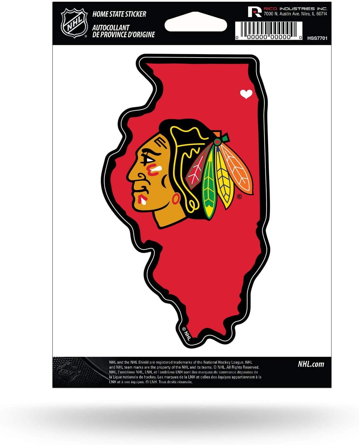Chicago Blackhawks 5 Inch Sticker Decal, Home State Design, Flat Vinyl ...