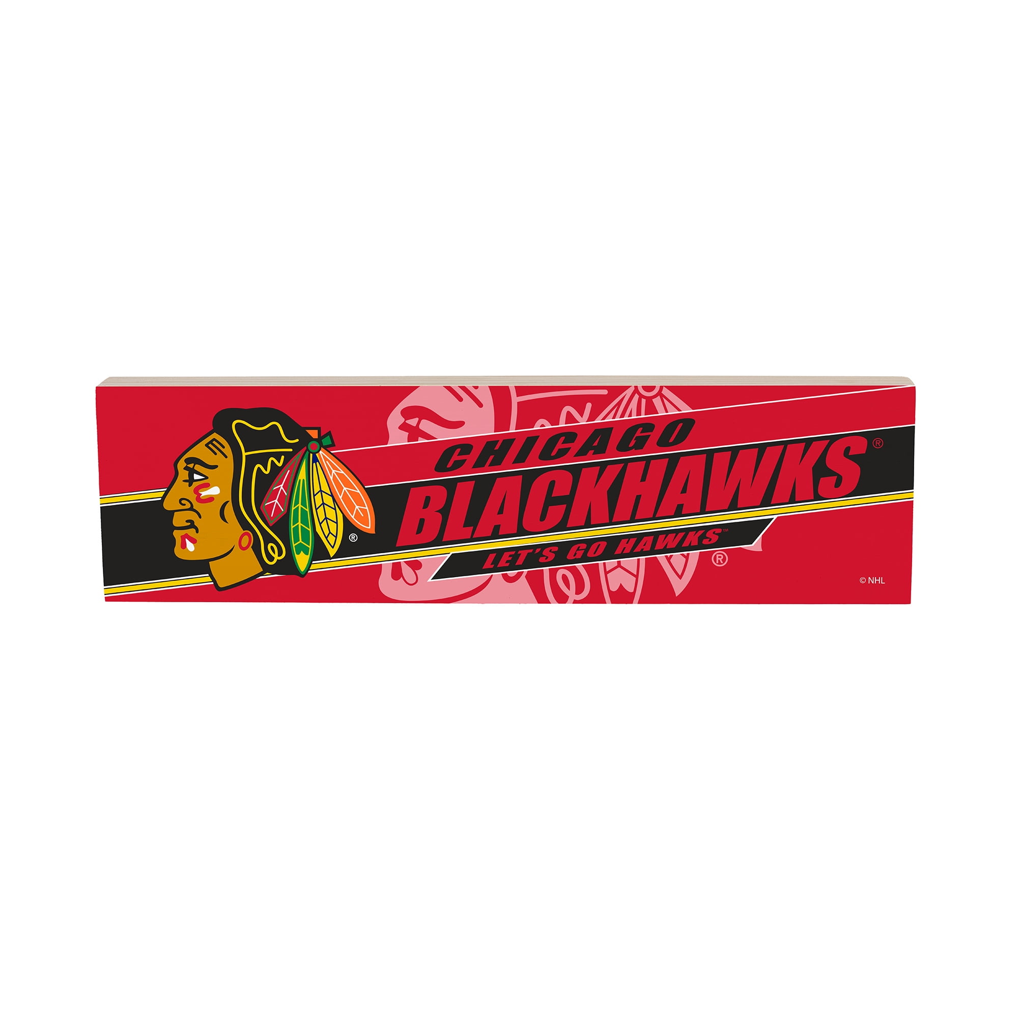 Chicago Blackhawks 5" x 18" Shadow Logo Wood Mantle Sign - Walmart.com