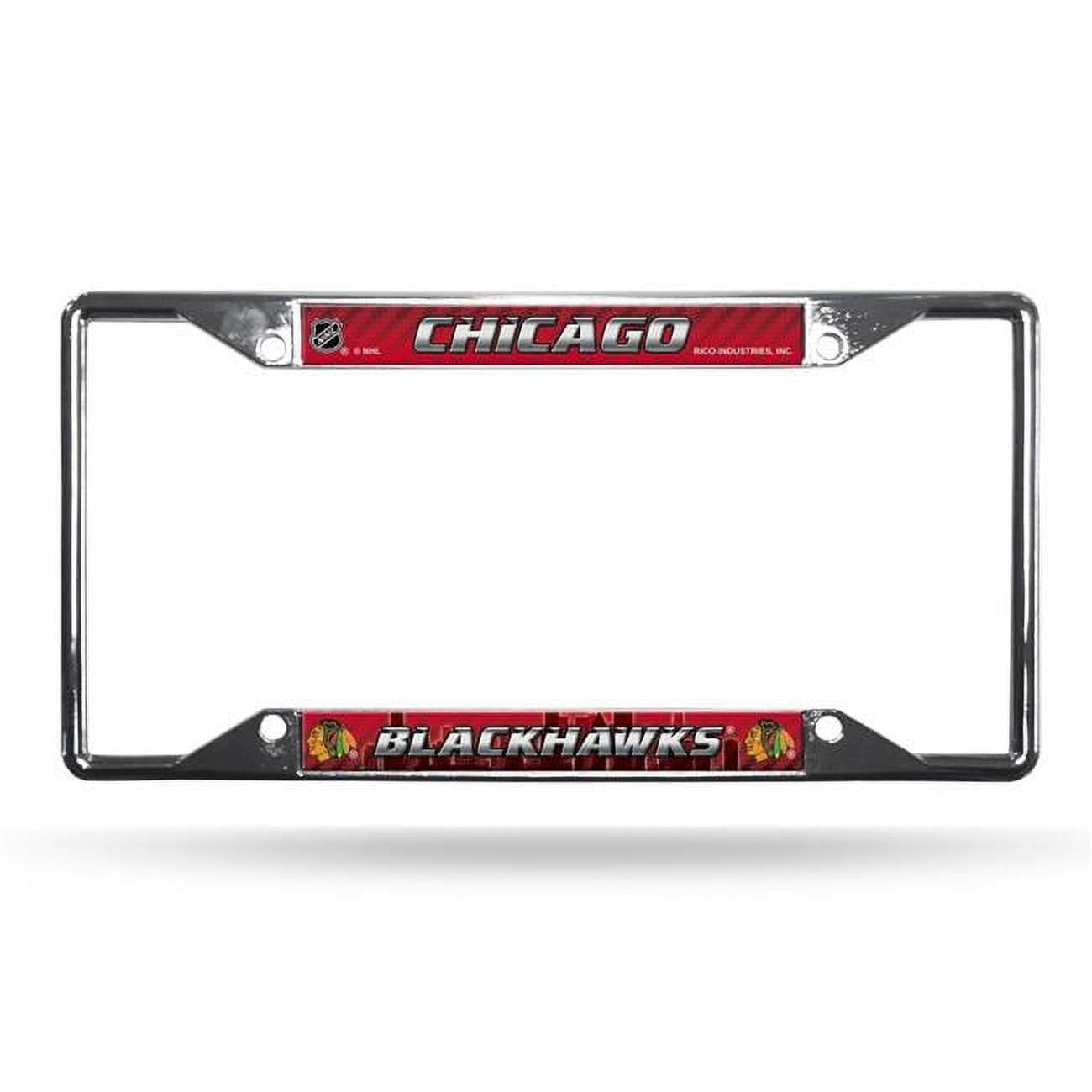 Chicago Blackhawks License Plate Frame Chrome EZ View - Walmart.com