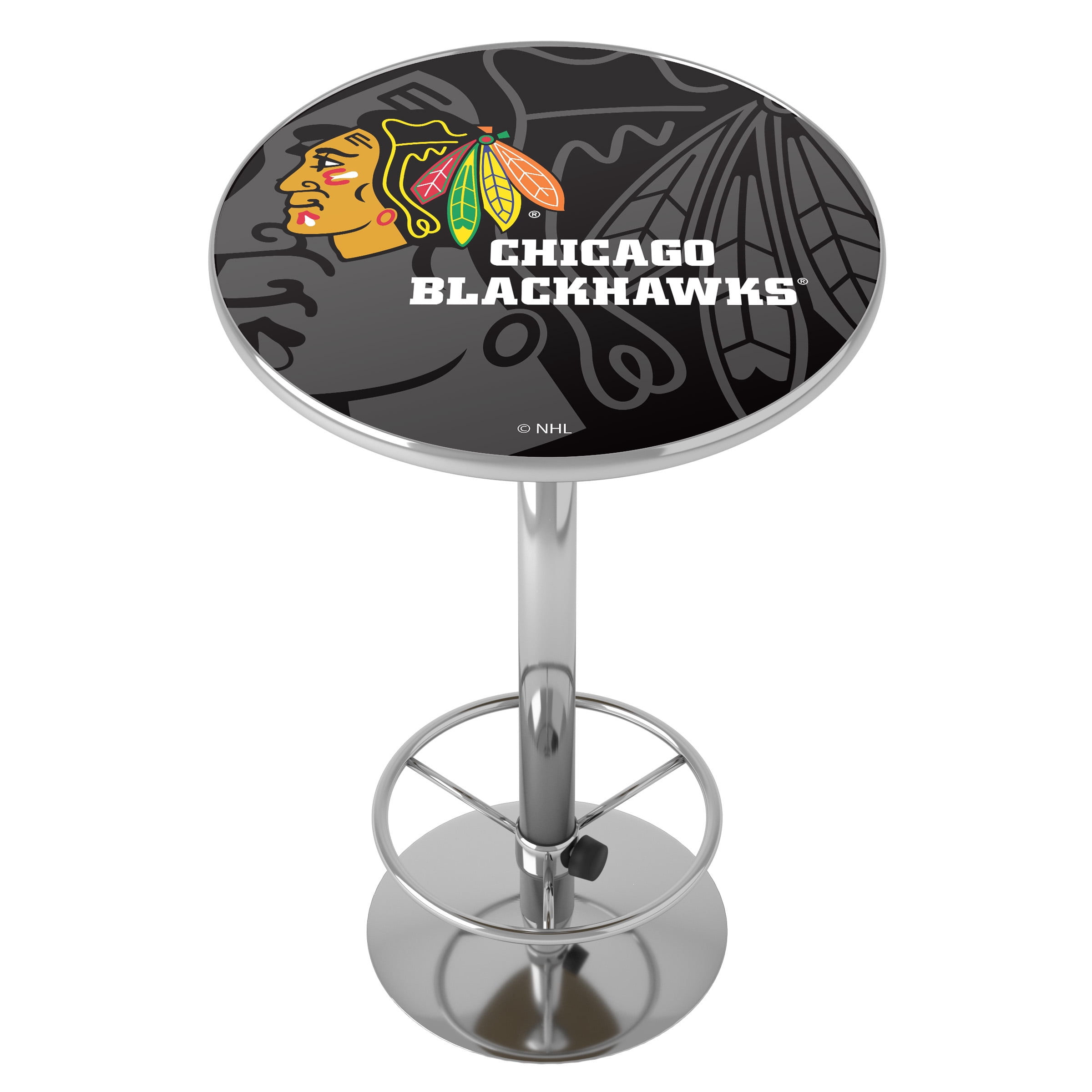 Chicago Blackhawks Watermark Bar Table with Adjustable Footrest and ...