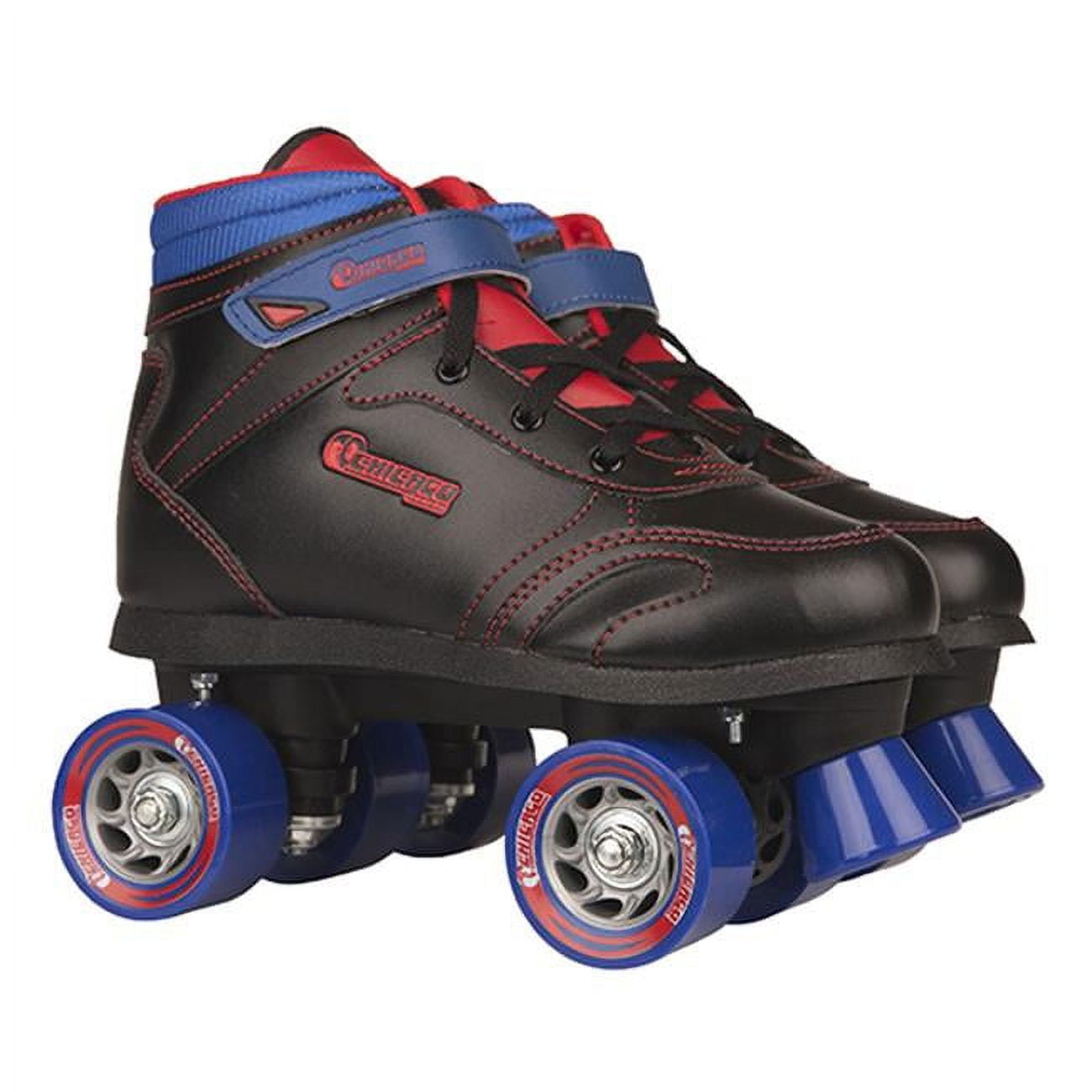 Chicago Boys' Quad Roller Skates Black/Red/Blue Sidewalk Skates, Size 3 ...
