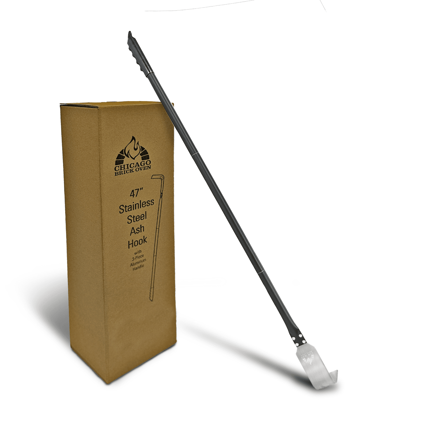 Chicago Brick Oven 47" Stainless Steel Ash Hook with 3-piece Aluminum ...