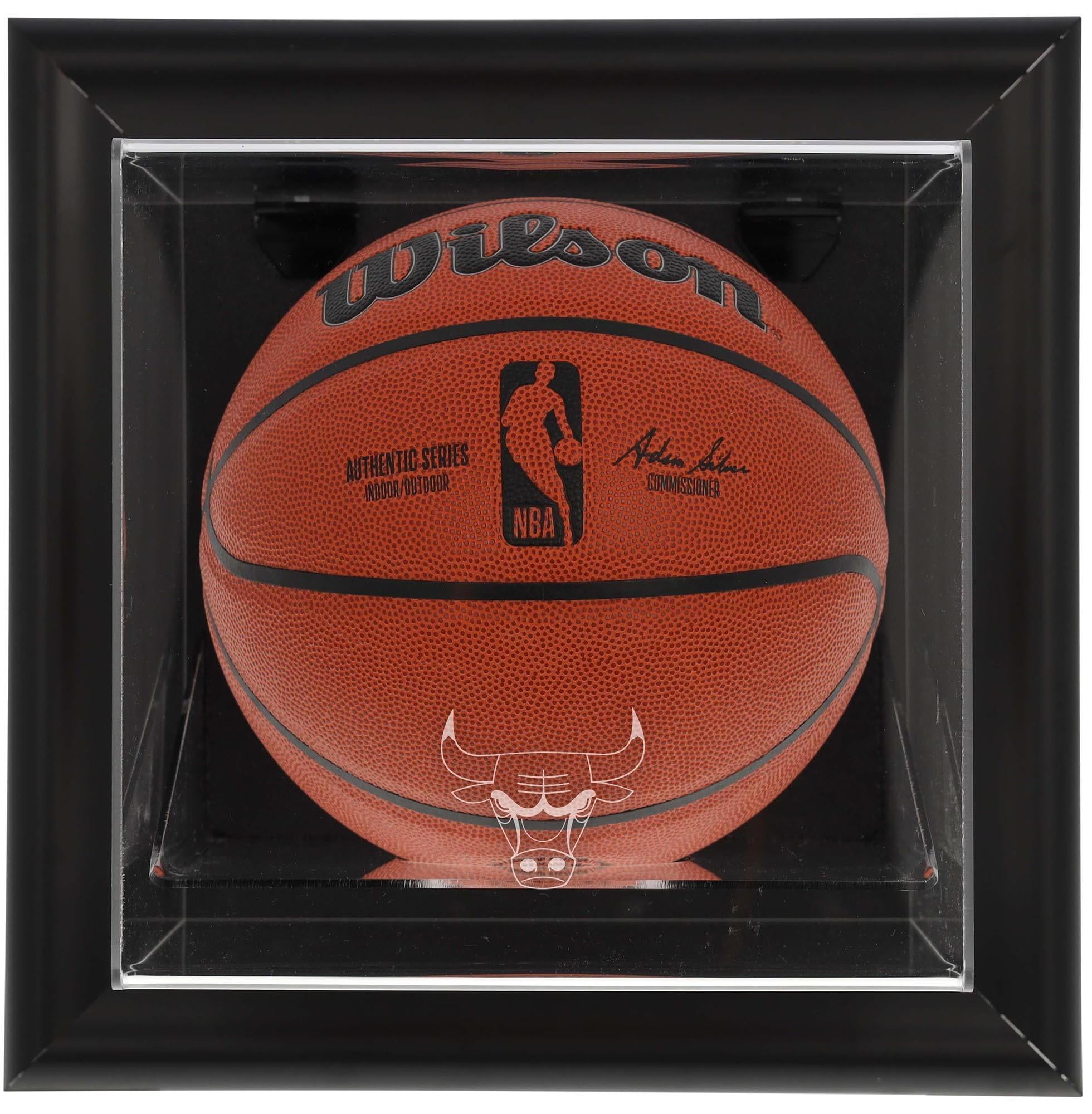 Chicago Bulls Black Framed Wall-Mounted Team Logo Basketball Display ...