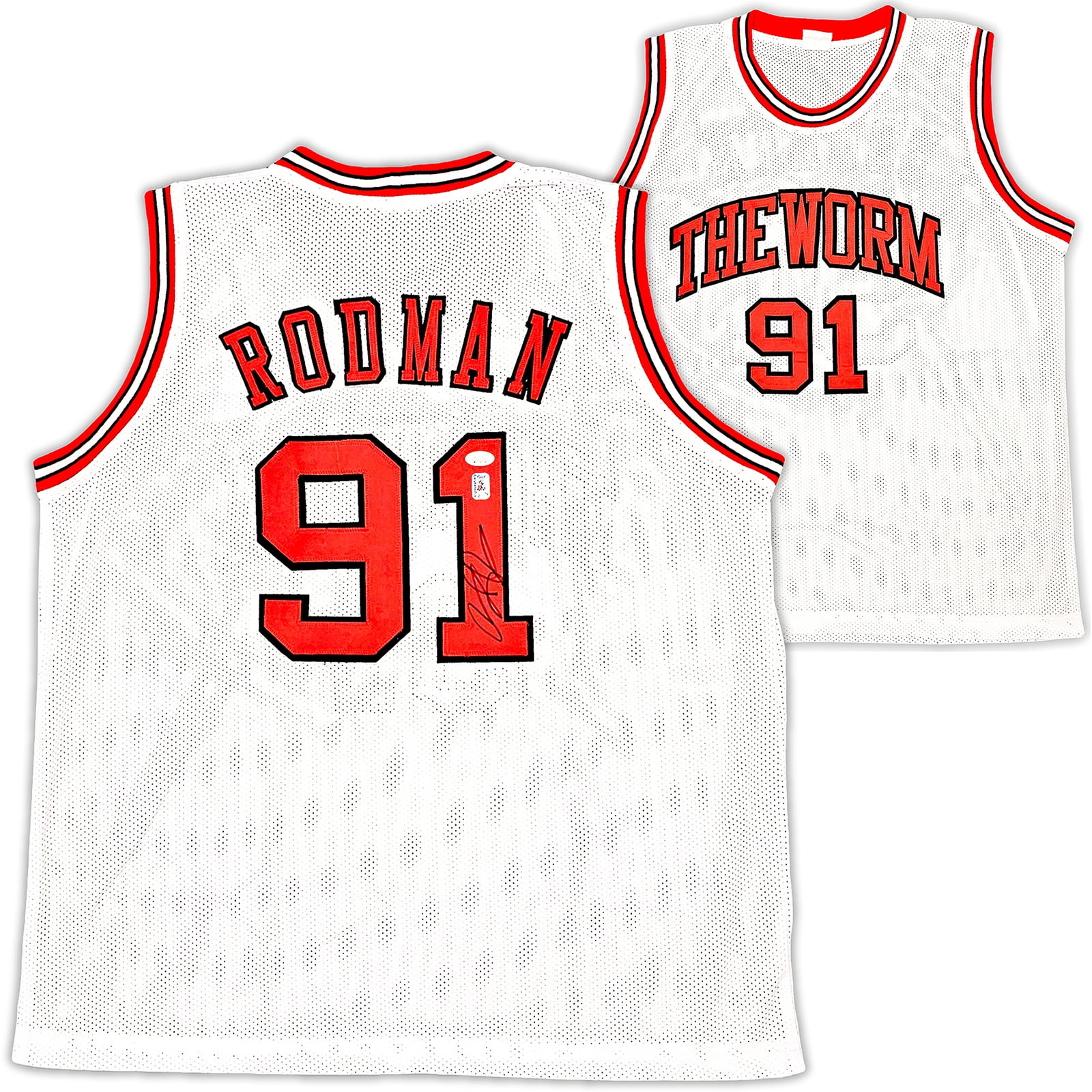 Chicago Bulls Dennis Rodman Autographed White Jersey JSA 215738 ...