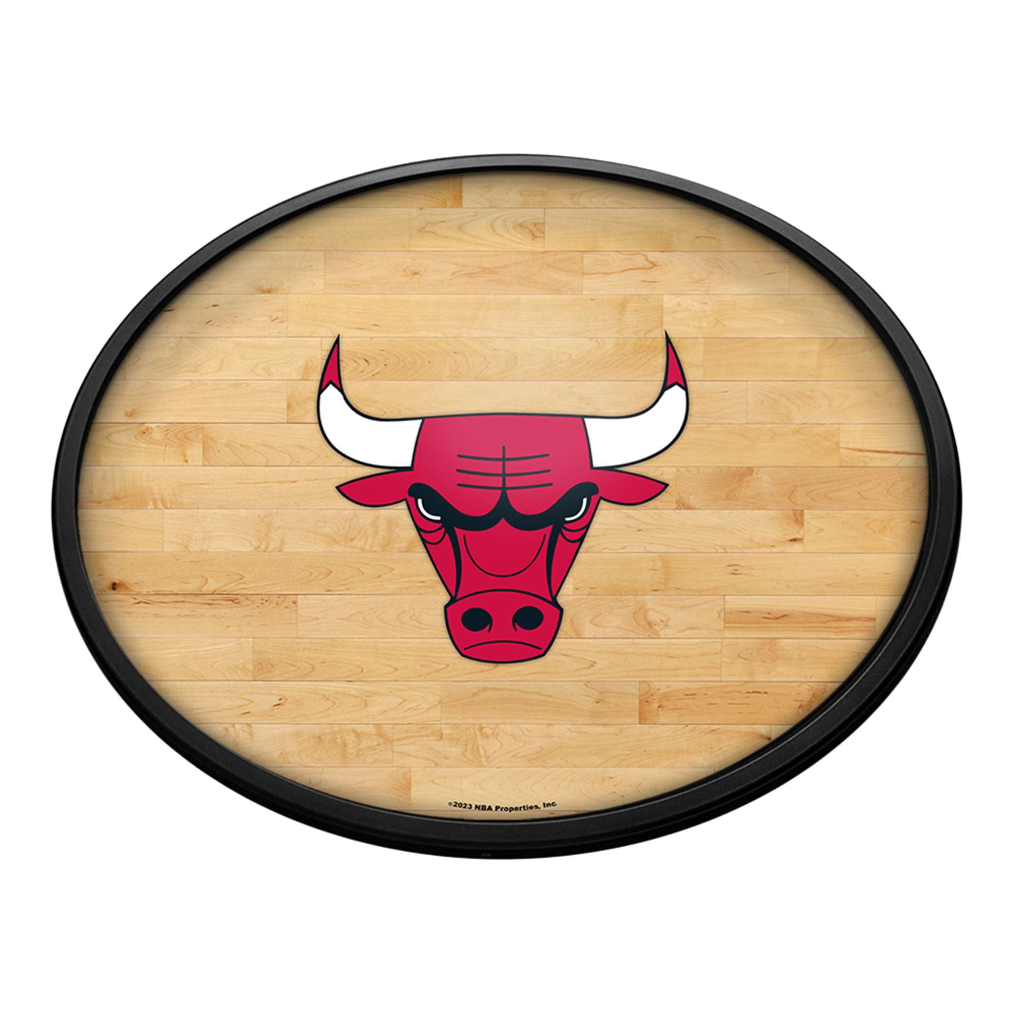 Chicago Bulls 18'' x 14'' Slimline Illuminated Striped Oval Wall Sign ...