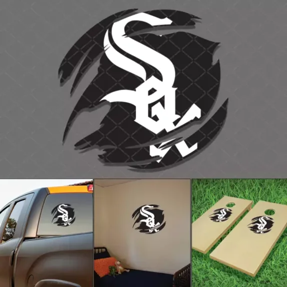 Chicago Chicago Baseball Team Distressed Scratched Decal, Ripped ...