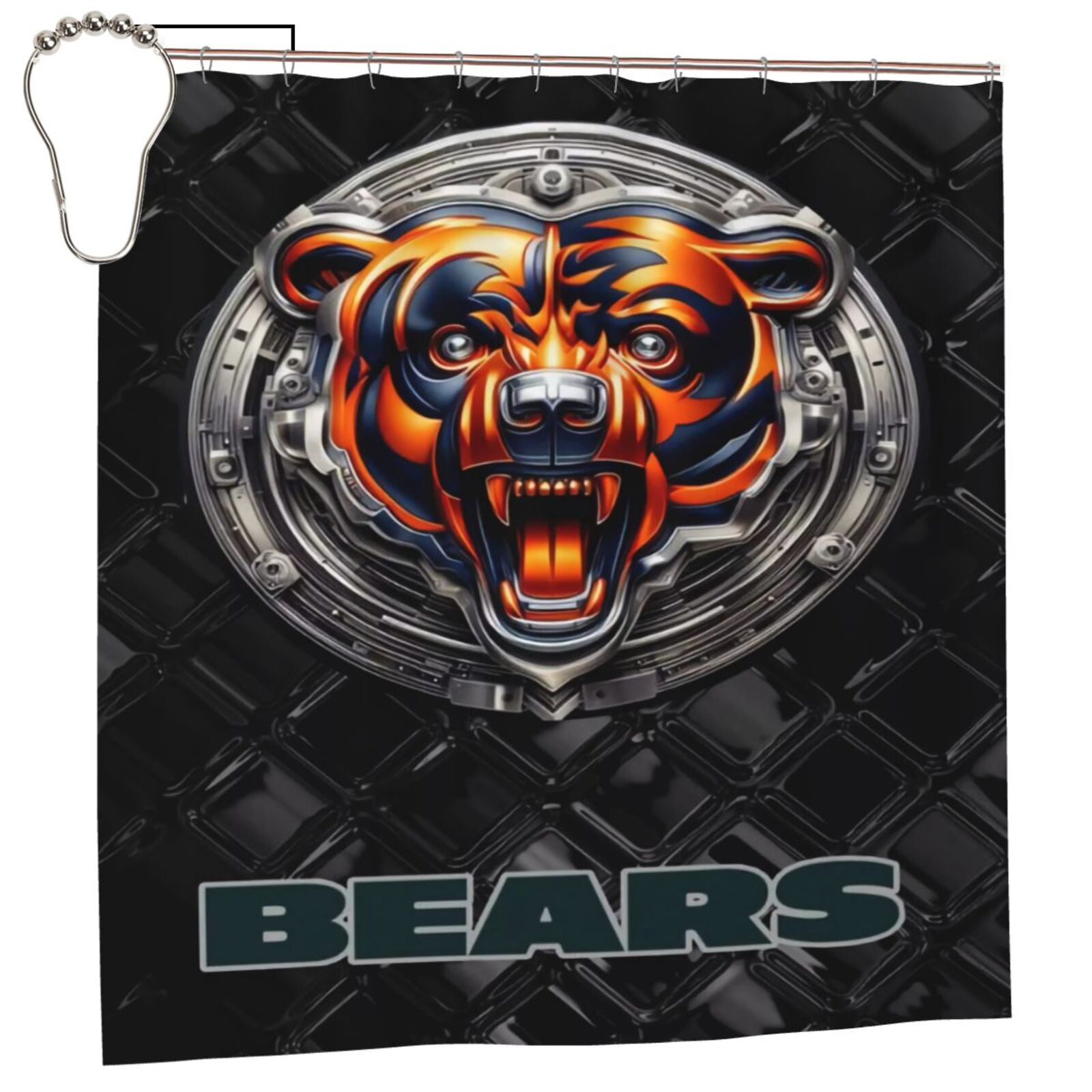 Chicago City 72x72inch shower curtain, football team themed bathroom ...