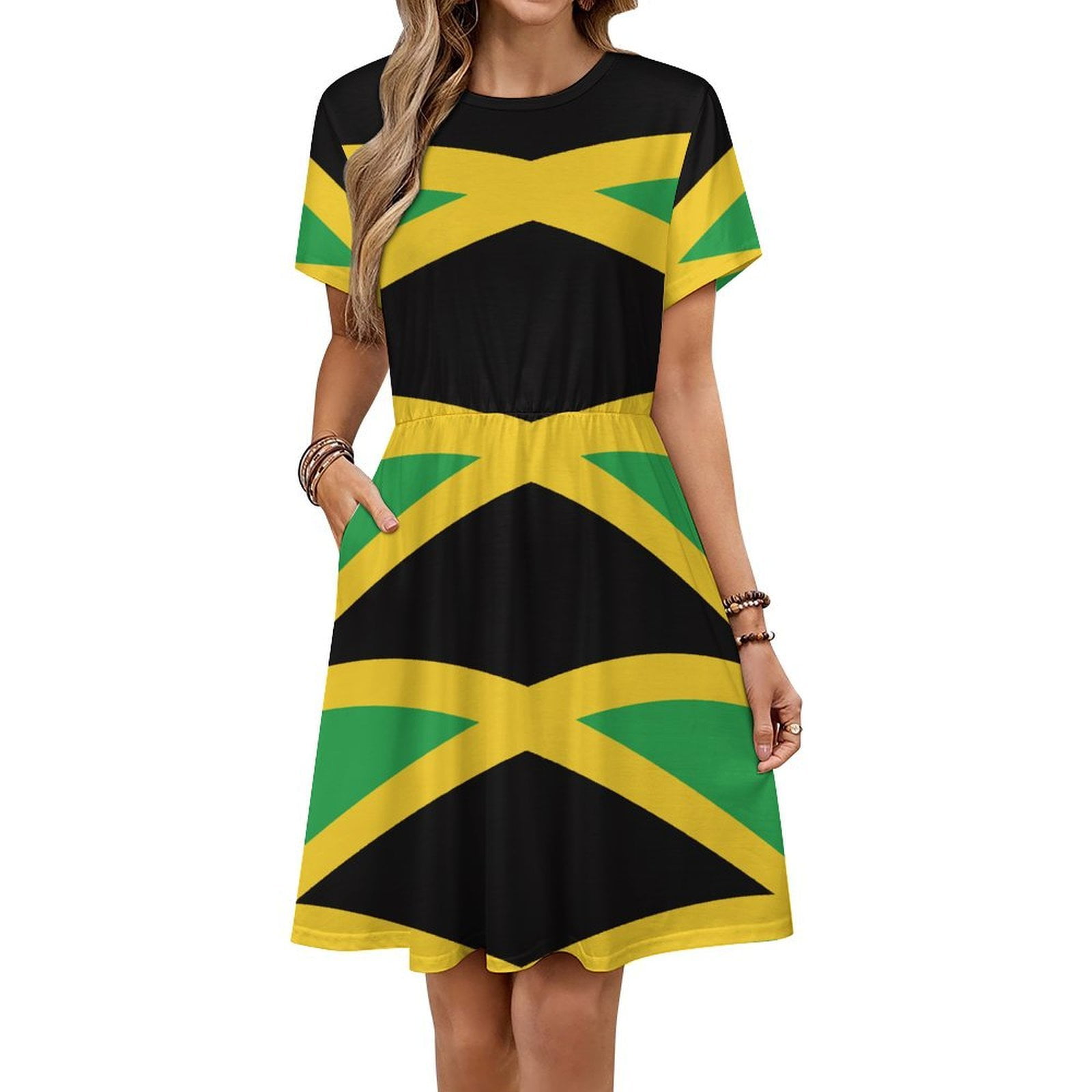 Chicago City Flag Dress Fashion Beach Short Sleeve Dresses Female Party ...