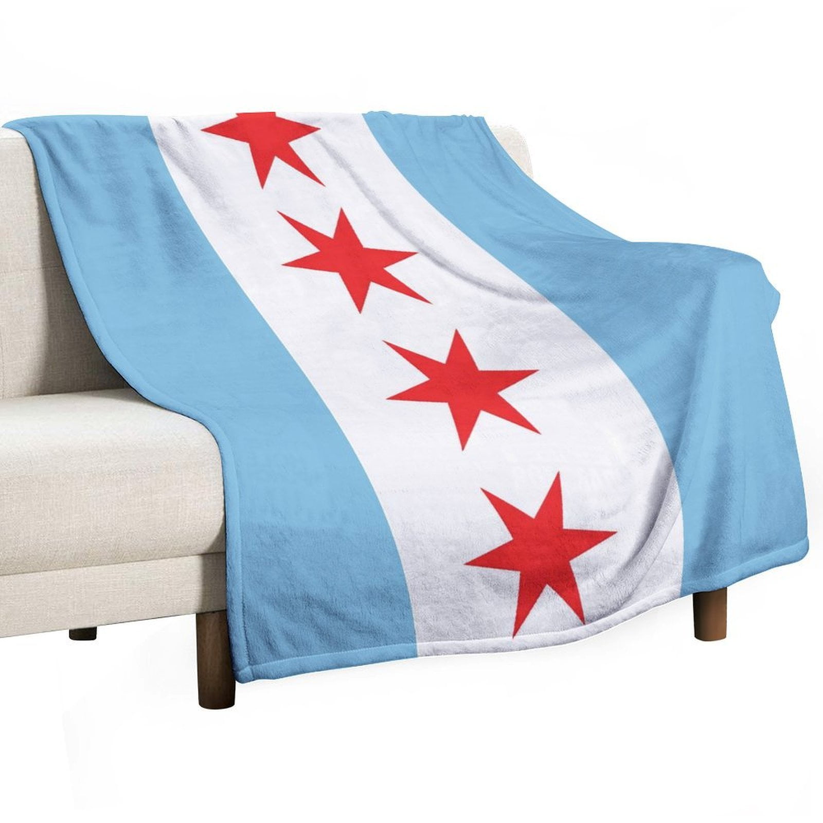 Chicago City Flag Soft Flannel Blanket for Beds Bedroom Sofa Picnic ...