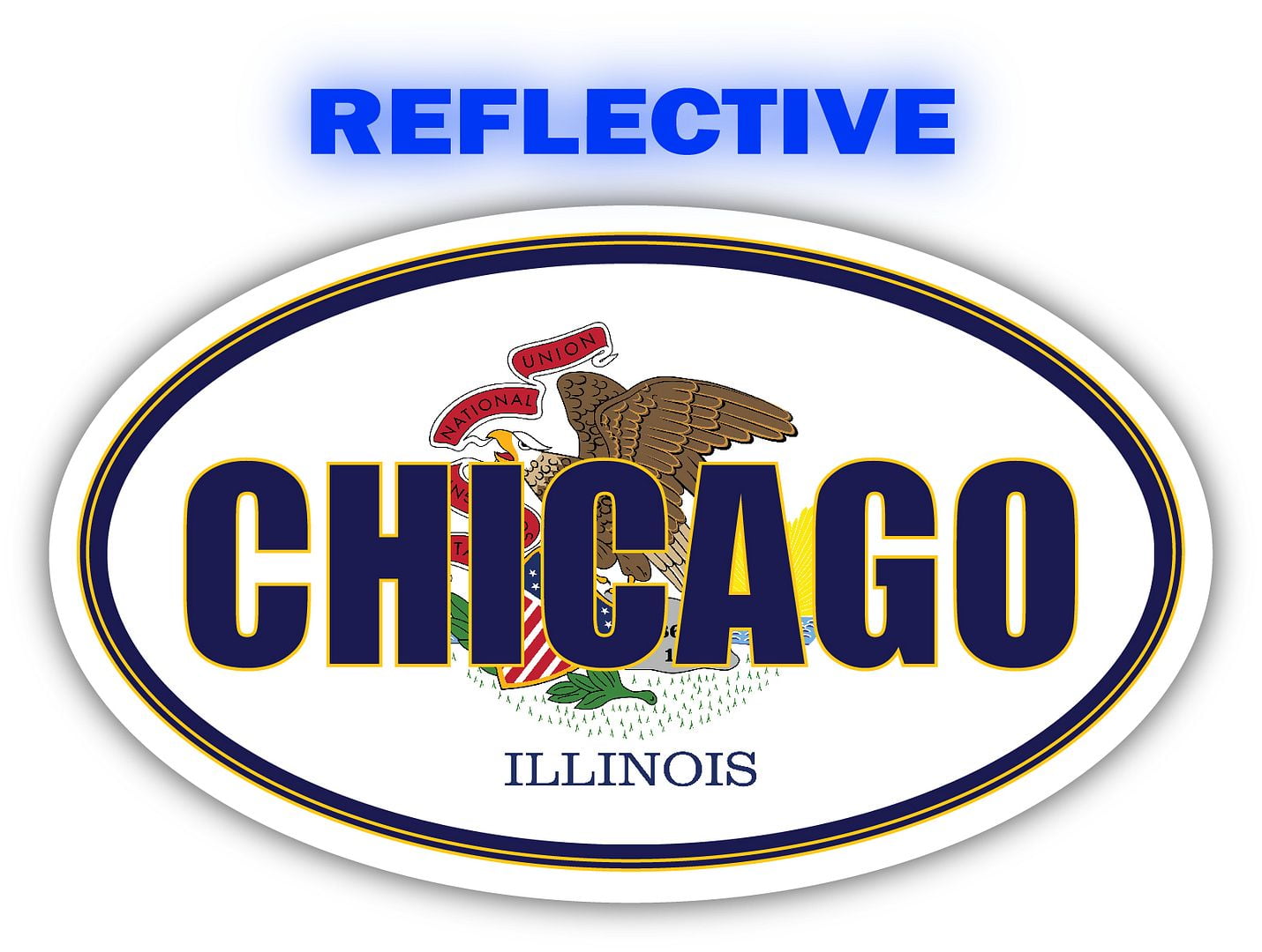 Chicago City Illinois State Flag | IL Flag Cook County Oval State ...