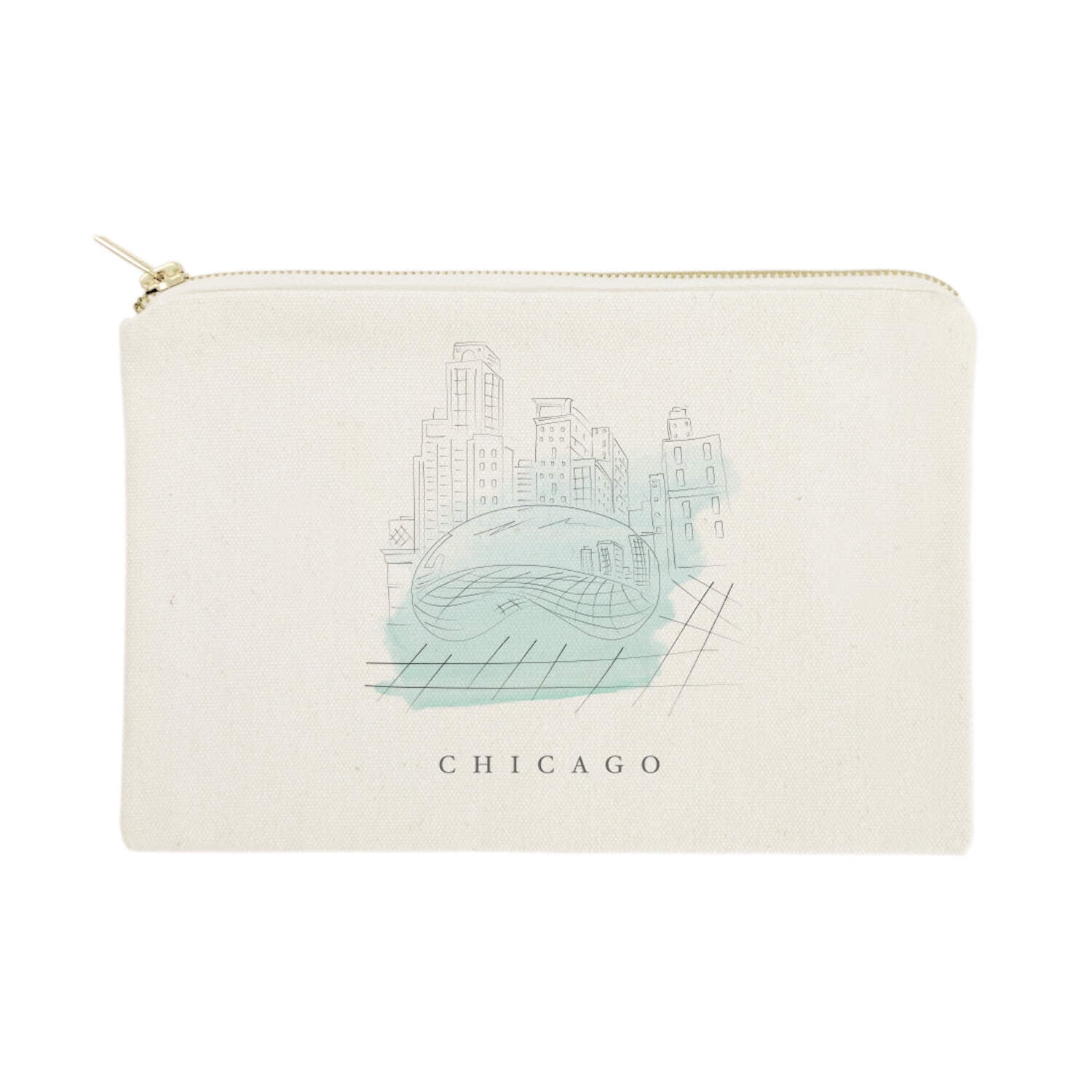 Chicago Cityscape Cotton Canvas Cosmetic Bag - Walmart.com