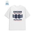 Chicago College Tee men's Chicago 180G 100% Cotton white artistic fun ...