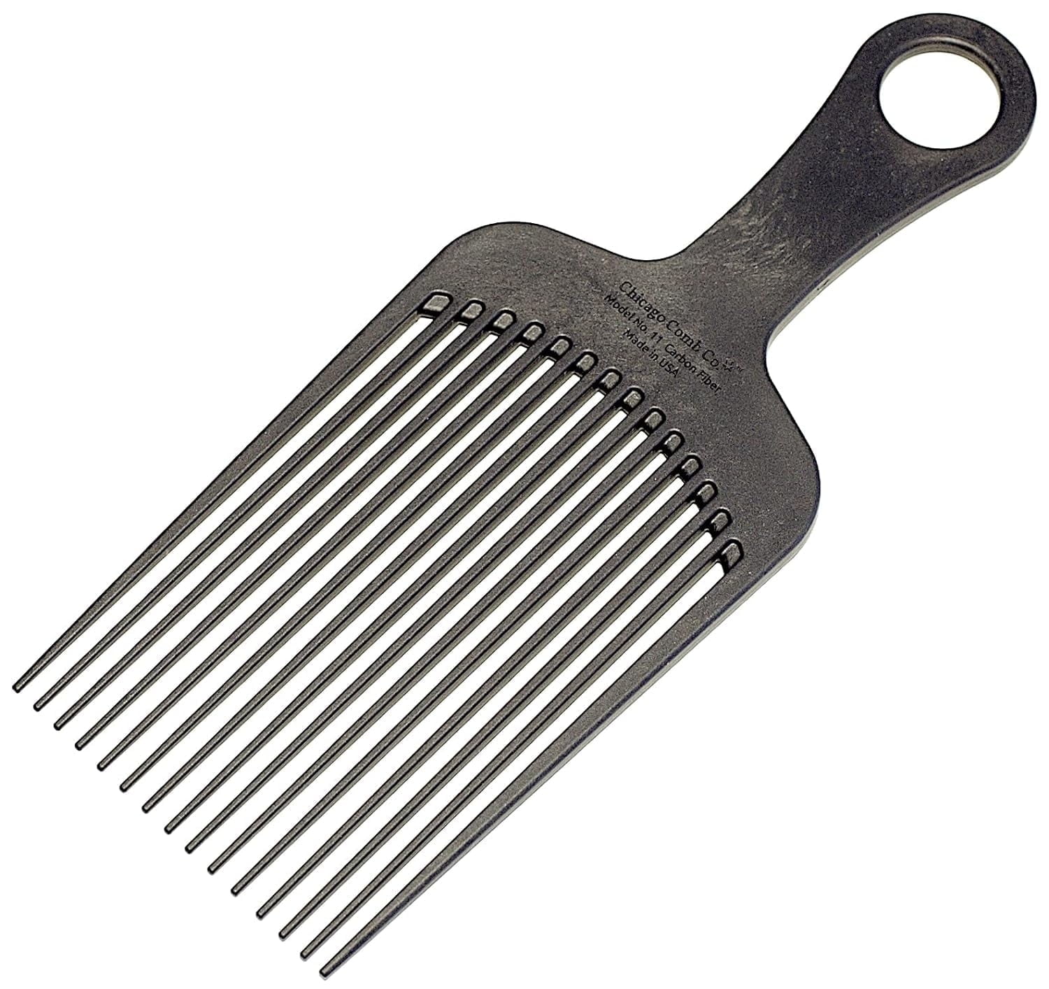 Chicago Comb Model 11 Carbon Fiber, Large Hair Pick, Anti-Static, 7.5 ...