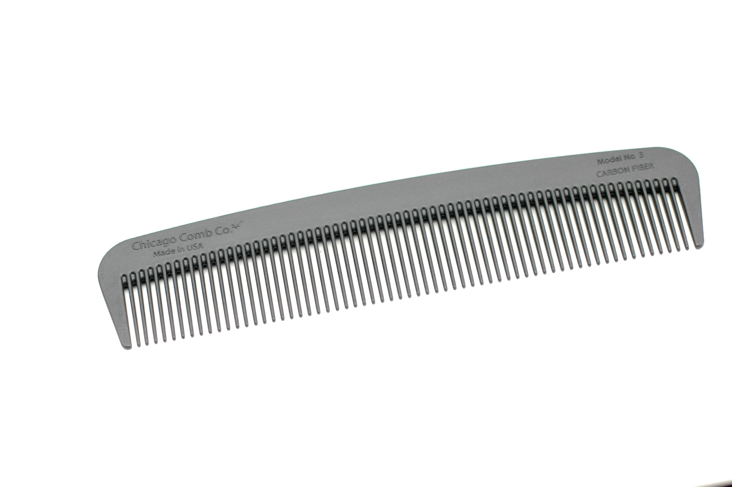 Chicago Comb Model 3 Carbon Fiber, Made in USA, Anti-static, 5.5 inches ...