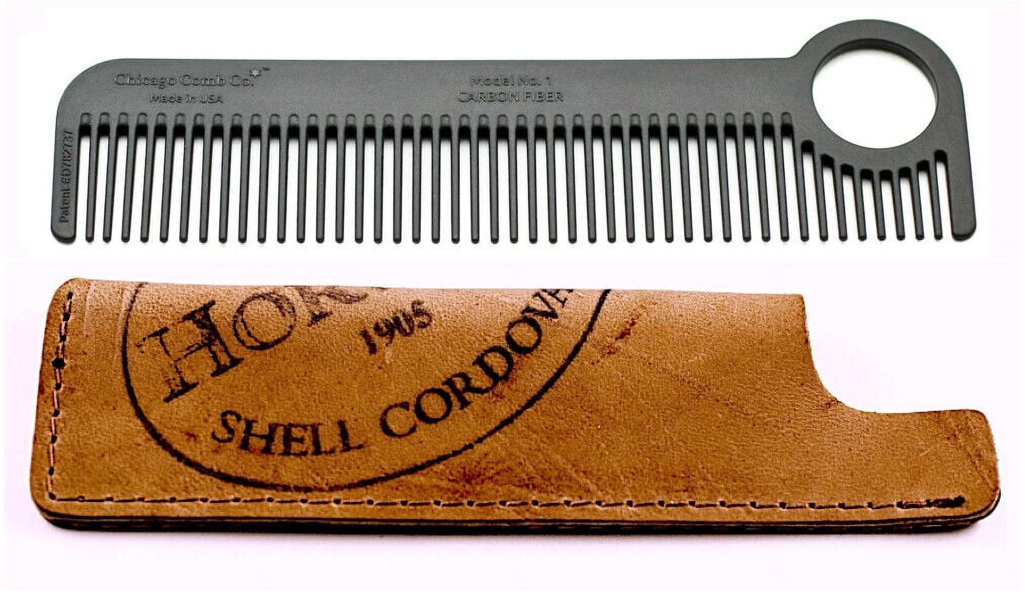 Chicago Comb No. 1 Carbon Fiber + Horween Color 8 Shell Cordovan sheath ...