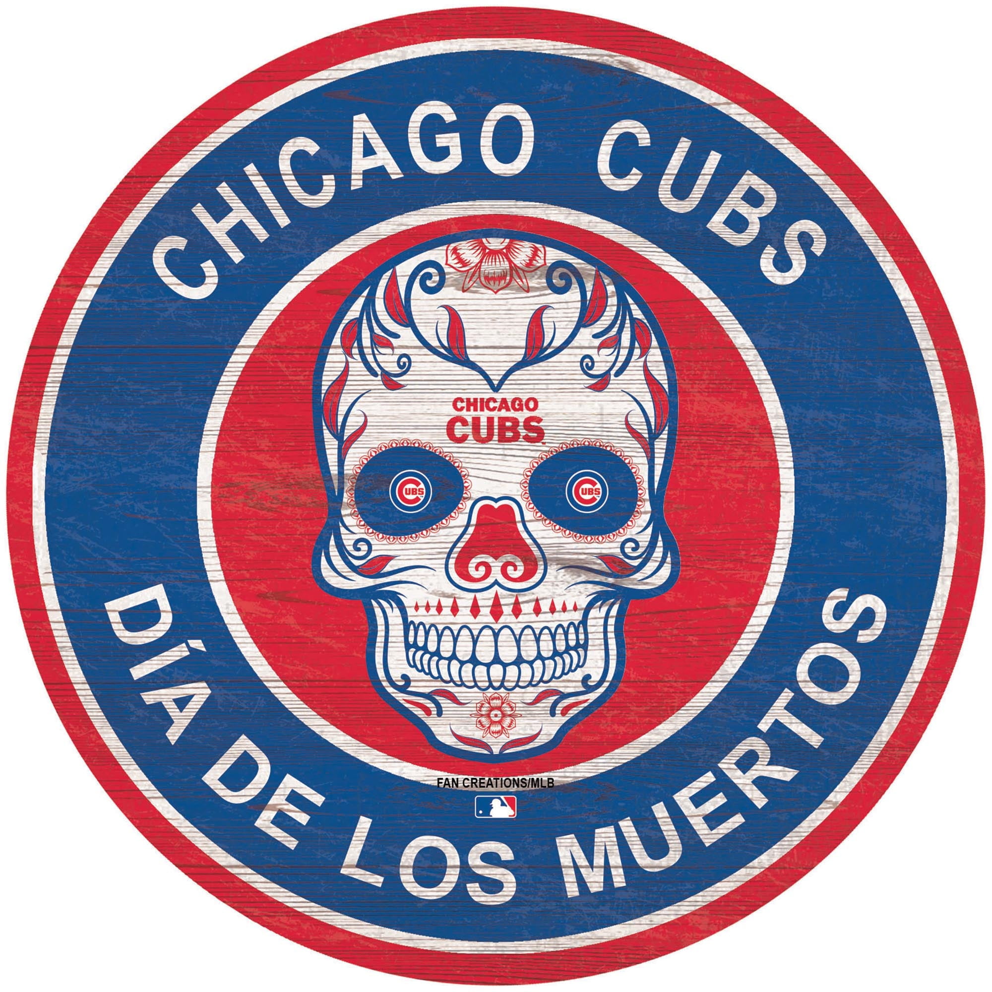 Chicago Cubs 12'' Sugar Skull Circle Sign - Walmart.com