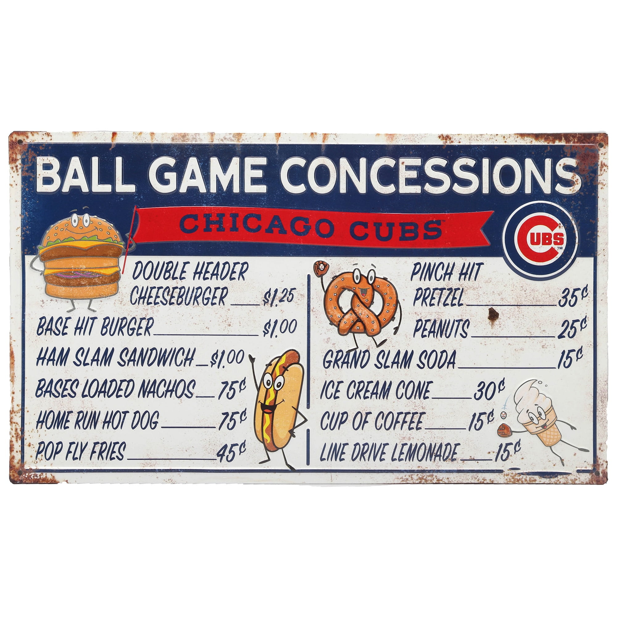 Chicago Cubs 17'' x 10'' Team Metal Concession Sign - Walmart.com