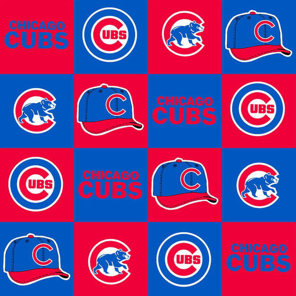 Chicago Cubs 58" 100% Polyester Fleece Logo Sports Craft Fabric By the ...