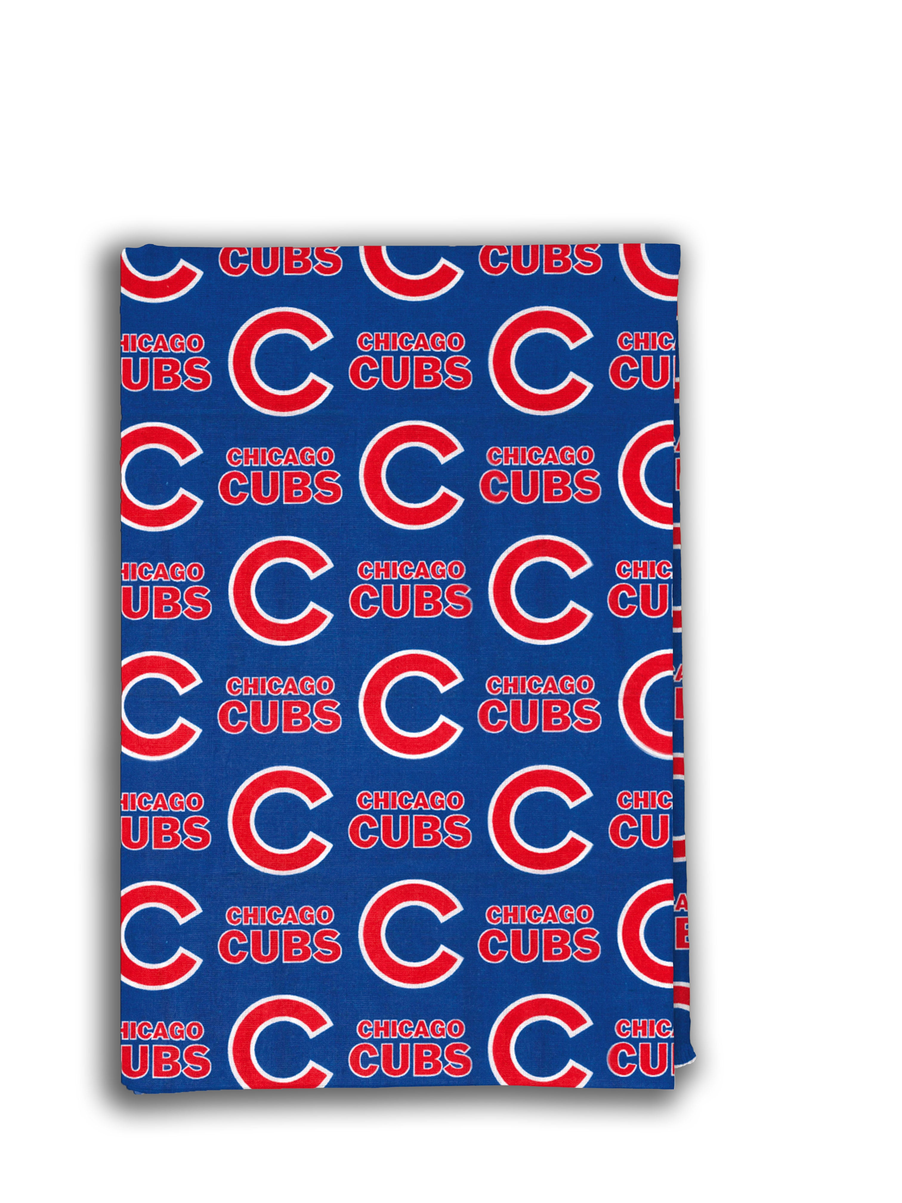 Chicago Cubs 58" x 2 yd 100% Cotton Logo Baseball Sports Precut Sewing ...