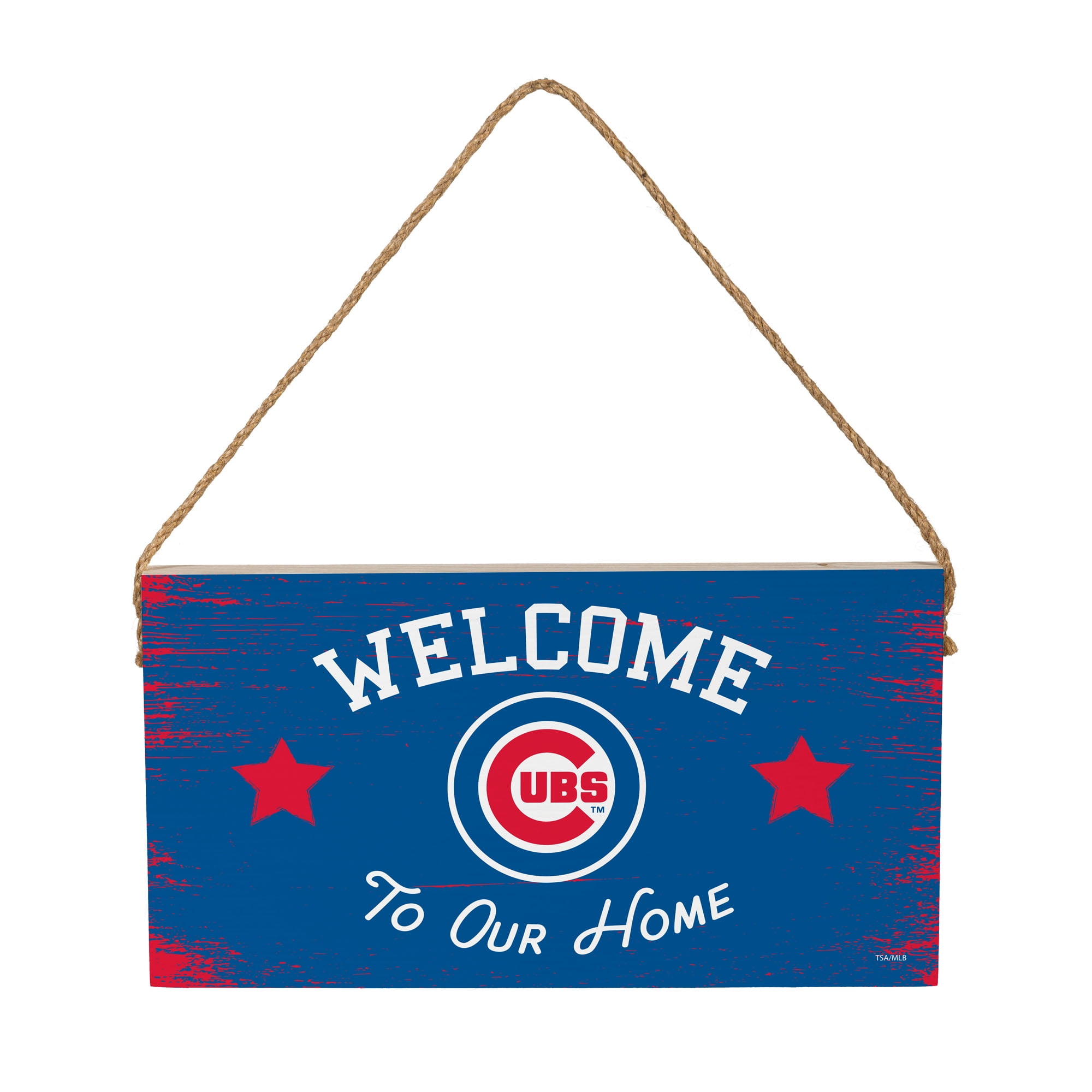 Chicago Cubs 6" x 11" Welcome Home Wood Wall Sign with Rope Hanger ...