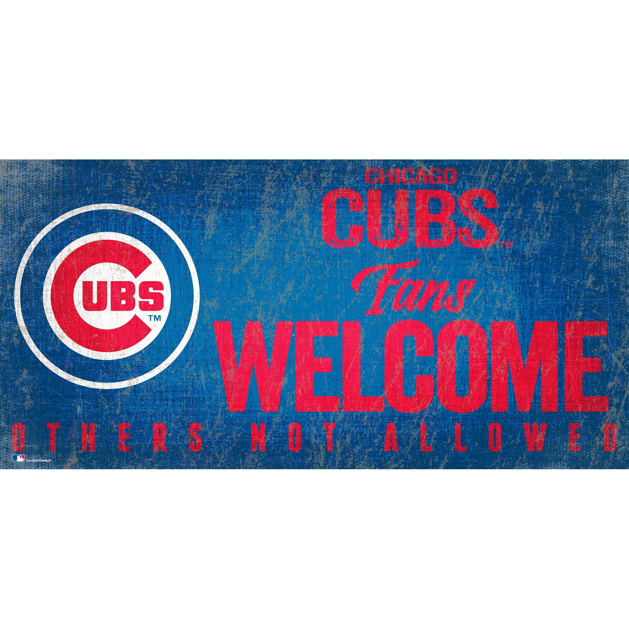 Chicago Cubs 8'' x 10.5'' Fans Welcome Sign - Walmart.com