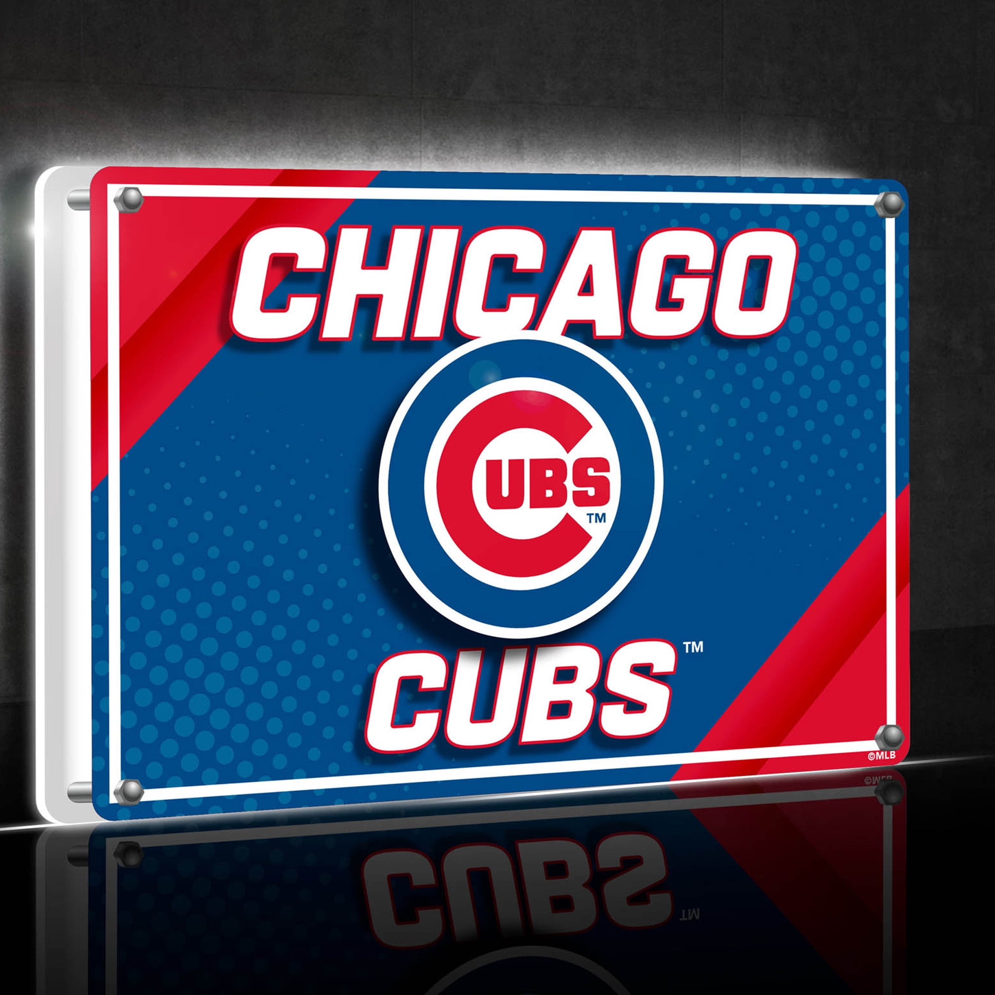 Chicago Cubs LED Rectangle Tabletop Sign - Walmart.com