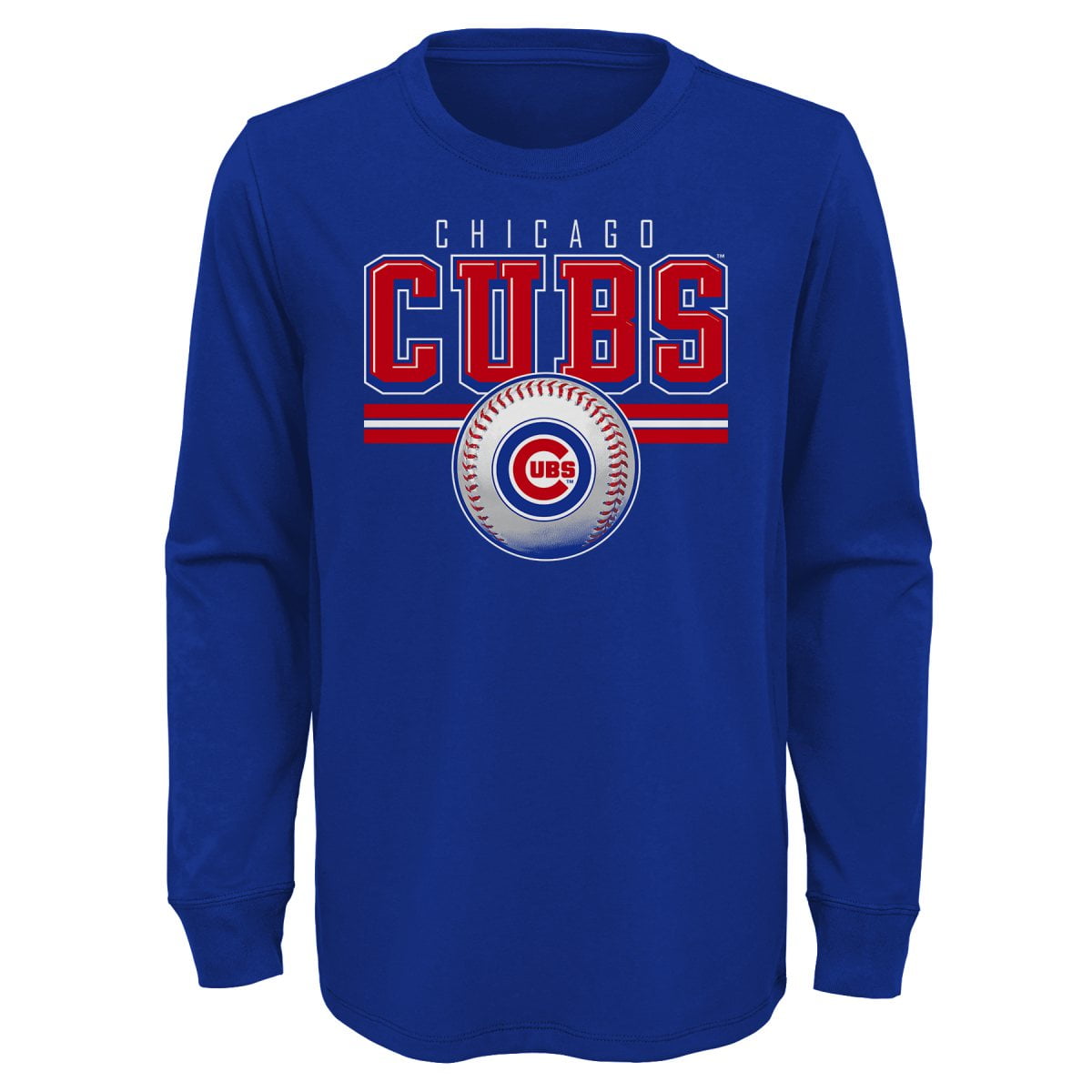 Boys Long-Sleeve Tee - Chicago Cubs Logo - MLB Team Colors - Walmart.com