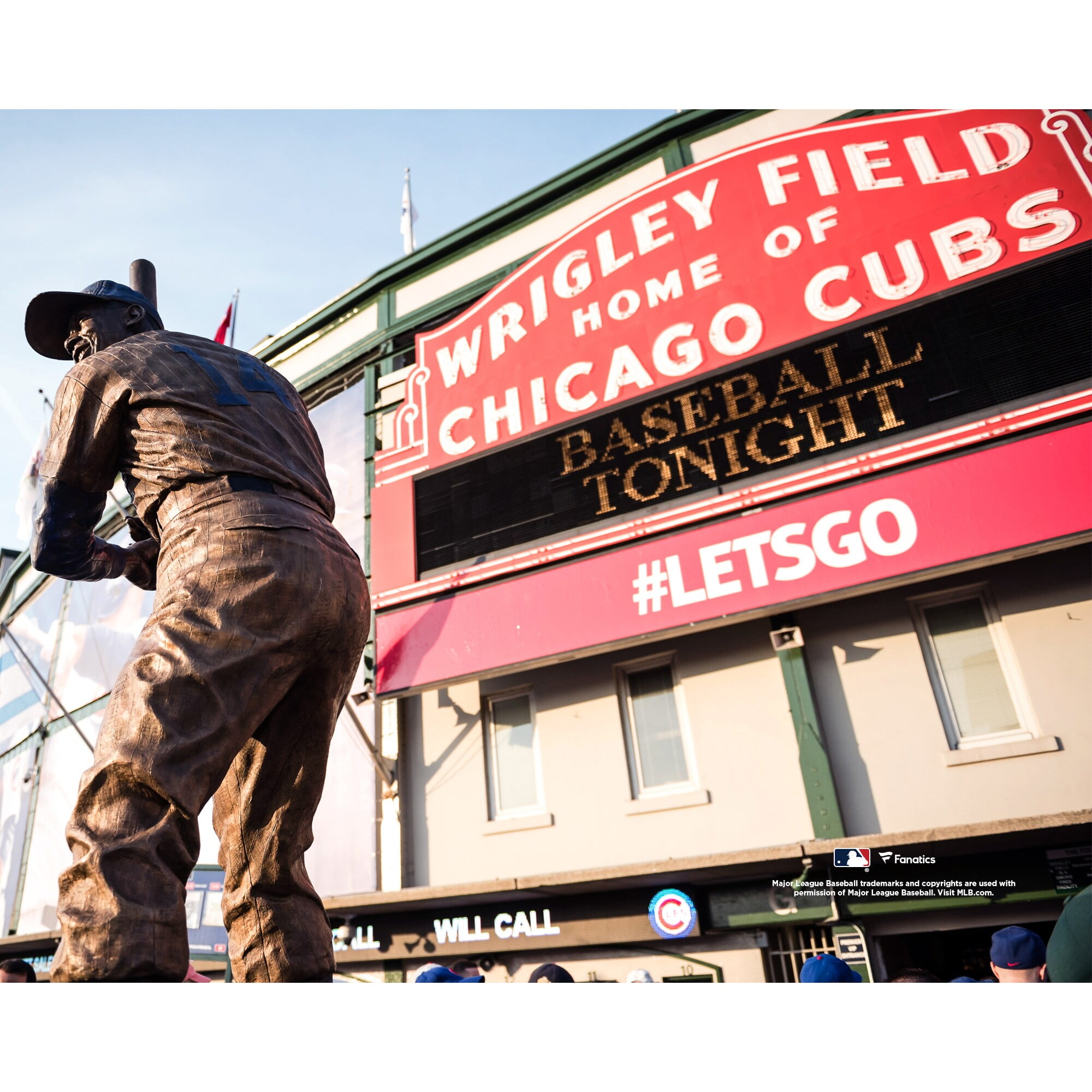 Wrigley Field Chicago Cubs Unsigned Main Entrance Facade With Monument ...