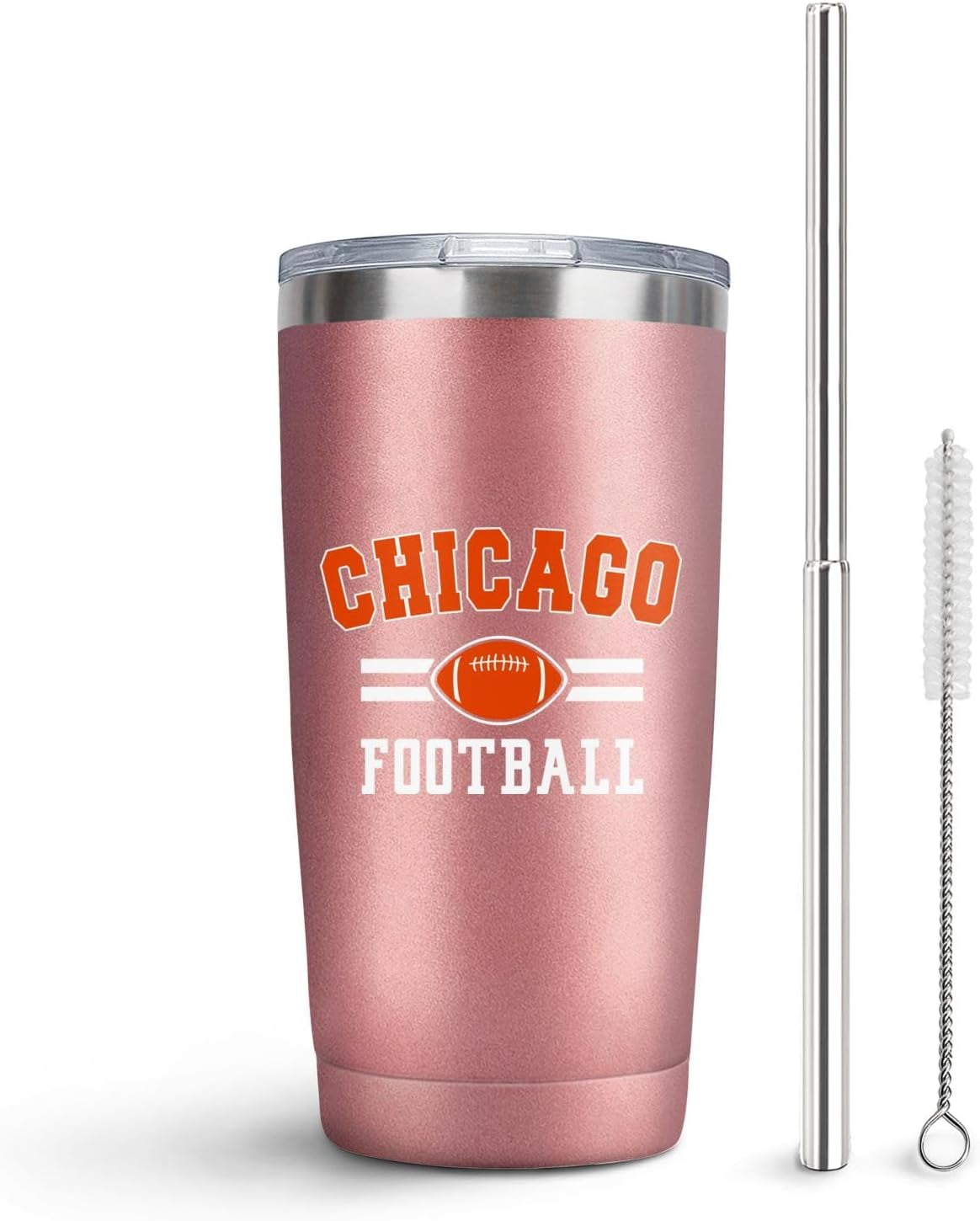 Chicago Cup with Lids and Straws Insulated Stainless Steel Tumbler ...