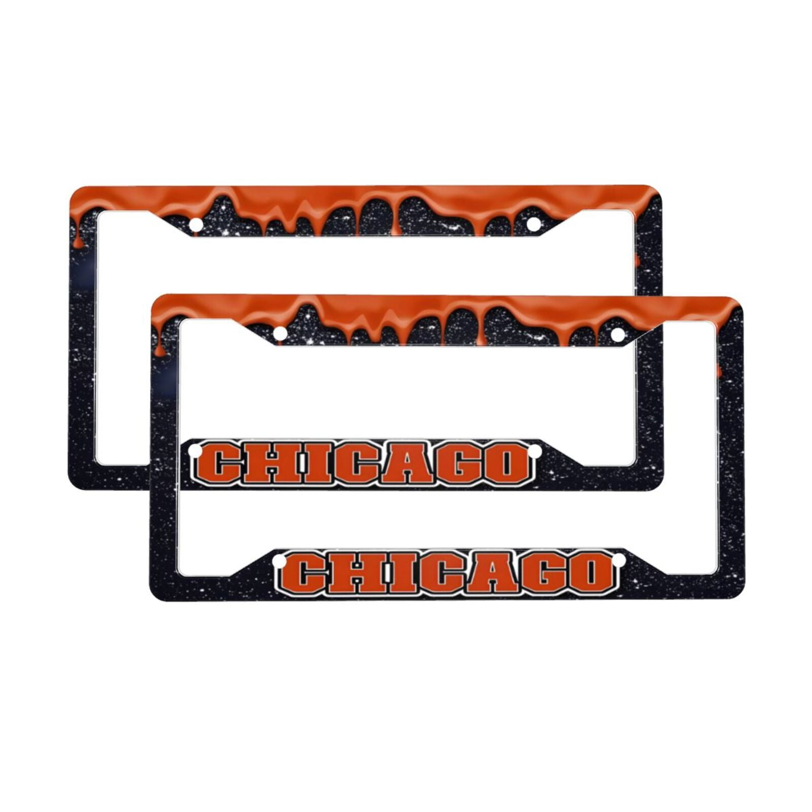 Chicago Custom 4-Hole Football License Plate Frame (Set of 2 ...