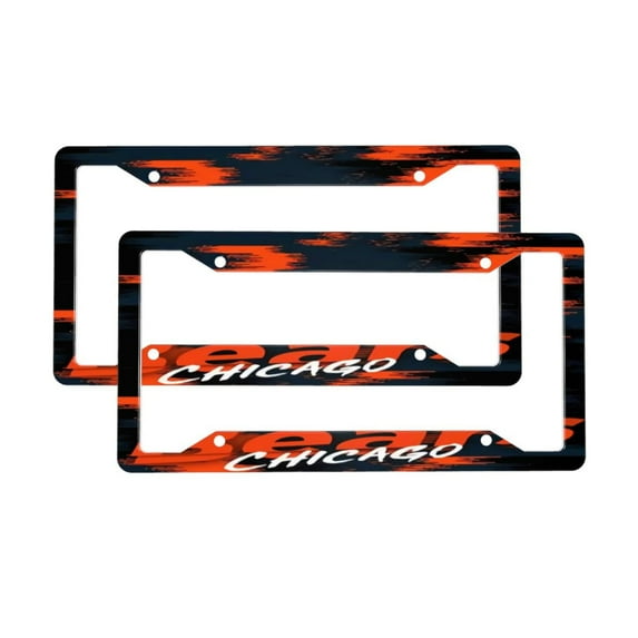 Chicago Custom 4-Hole Football License Plate Frame (Set of 2 ...