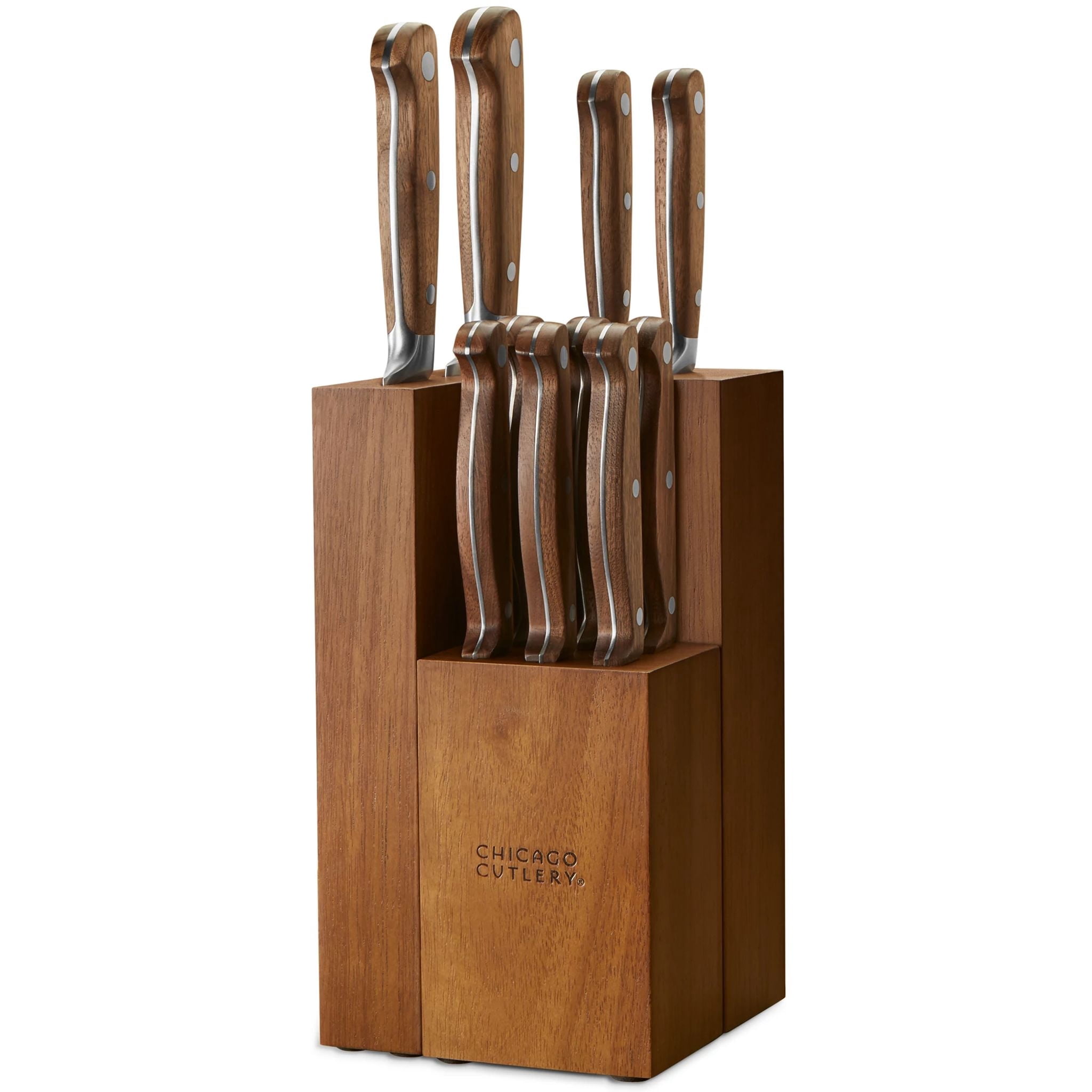 Chicago Cutlery 12-Piece Knife Set with Steak, Serrated & Paring Blades ...