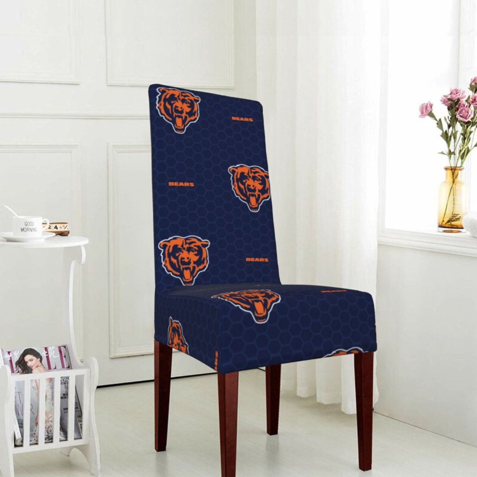 Chicago Detachable Dining Chair Covers, Football Team Theme Fan Stretch ...