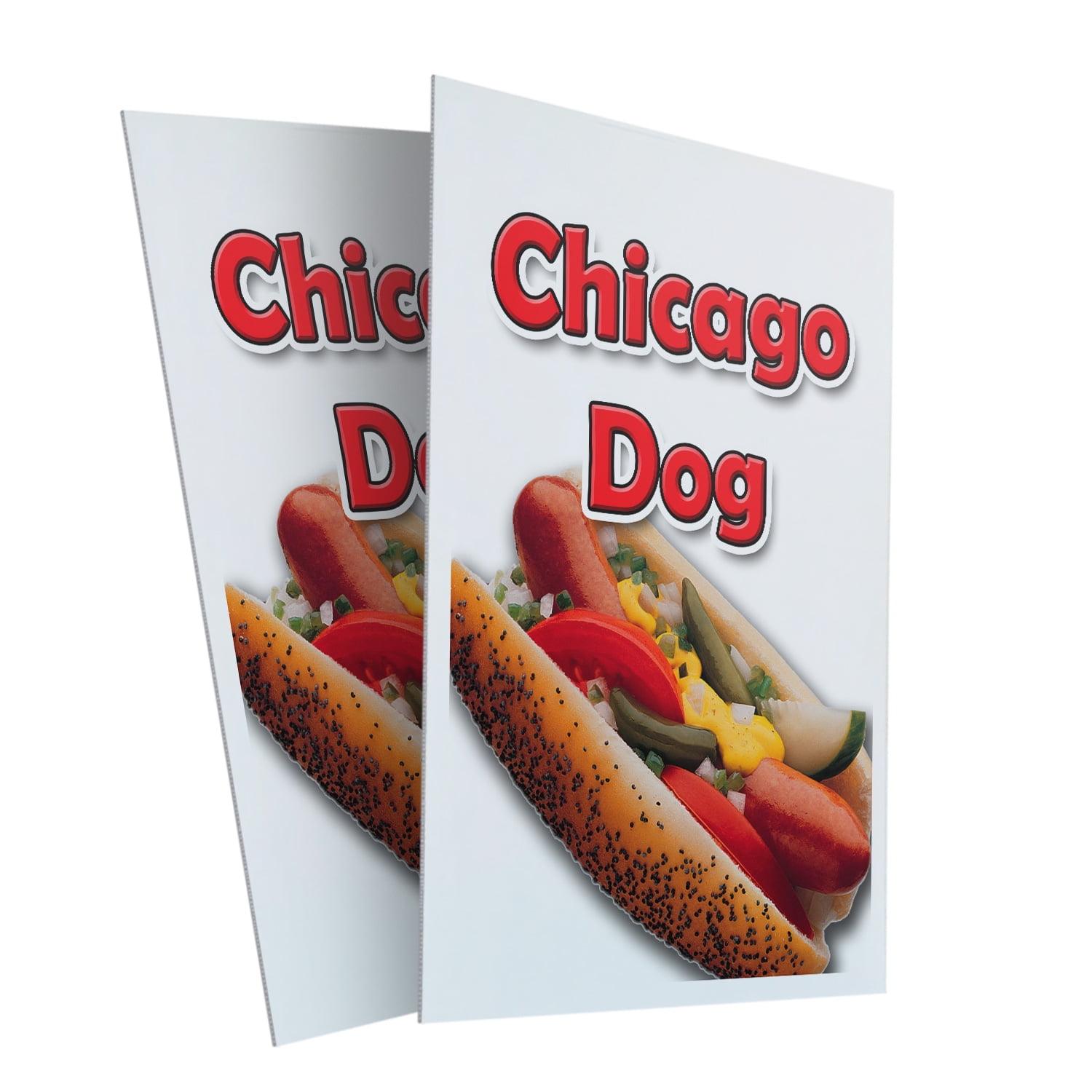 Chicago Dog (2-PACK) 24" x 36" Plastic Signs | Sign Insert 4mm ...