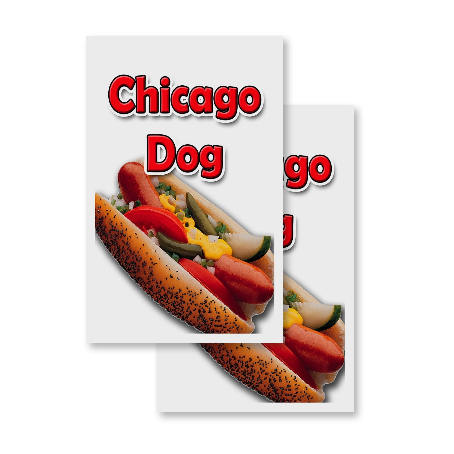 Chicago Dog (2-PACK) 24" x 36" Vinyl Decals | Sign Insert Peel & Stick ...