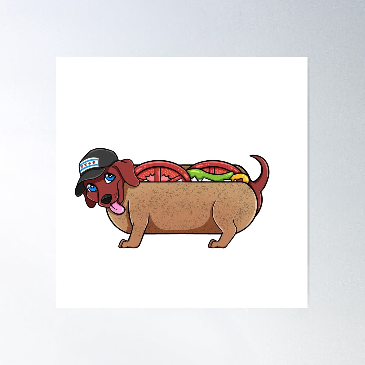 Chicago Dog Poster Wall Art, Modern Wall Decor For Living Room Bedroom ...