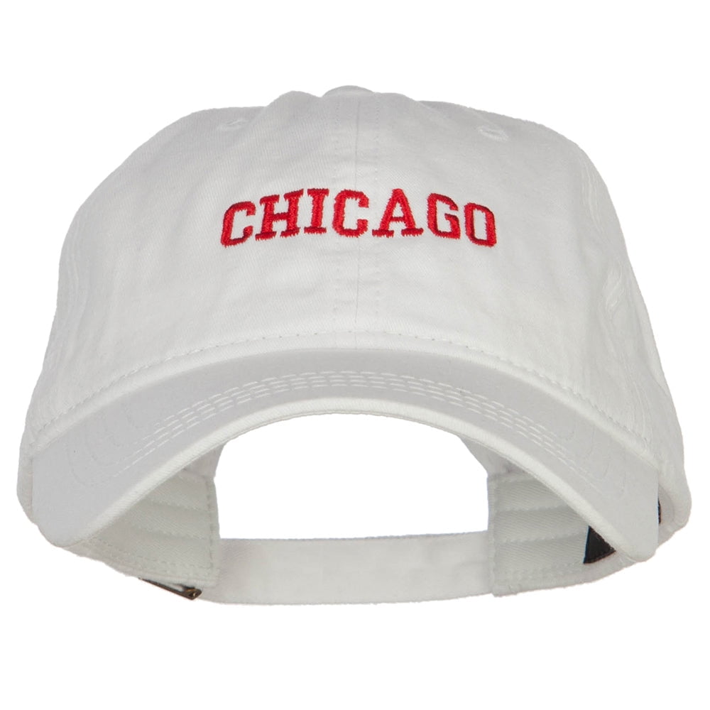 Chicago Embroidered Washed Buckled Cap - White OSFM - Walmart.com