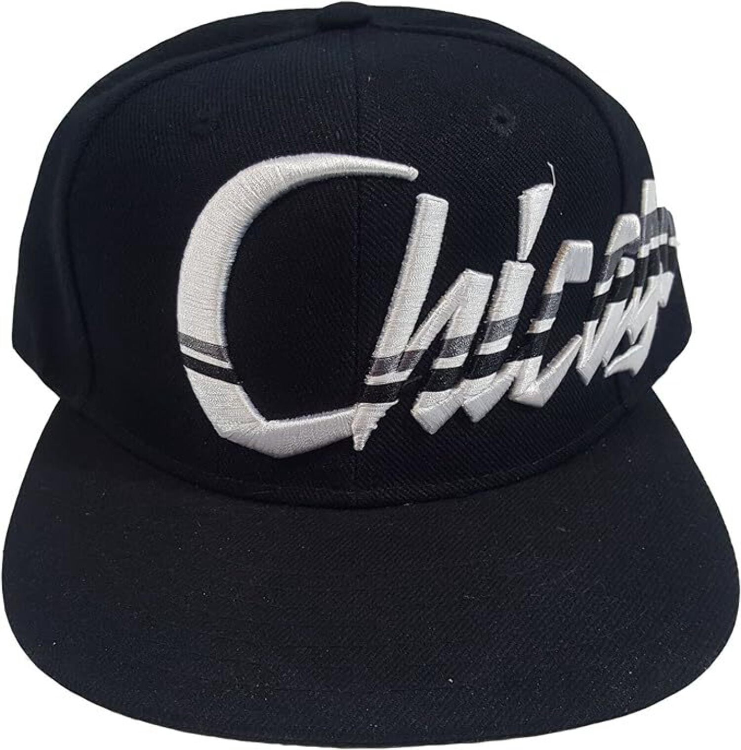 Chicago Embroidery Cursive Style Black Snapback Cap - Walmart.com